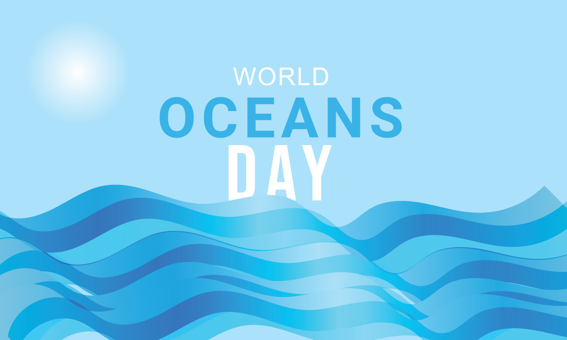 World Oceans Day Background Banner Card Poster Template Vector