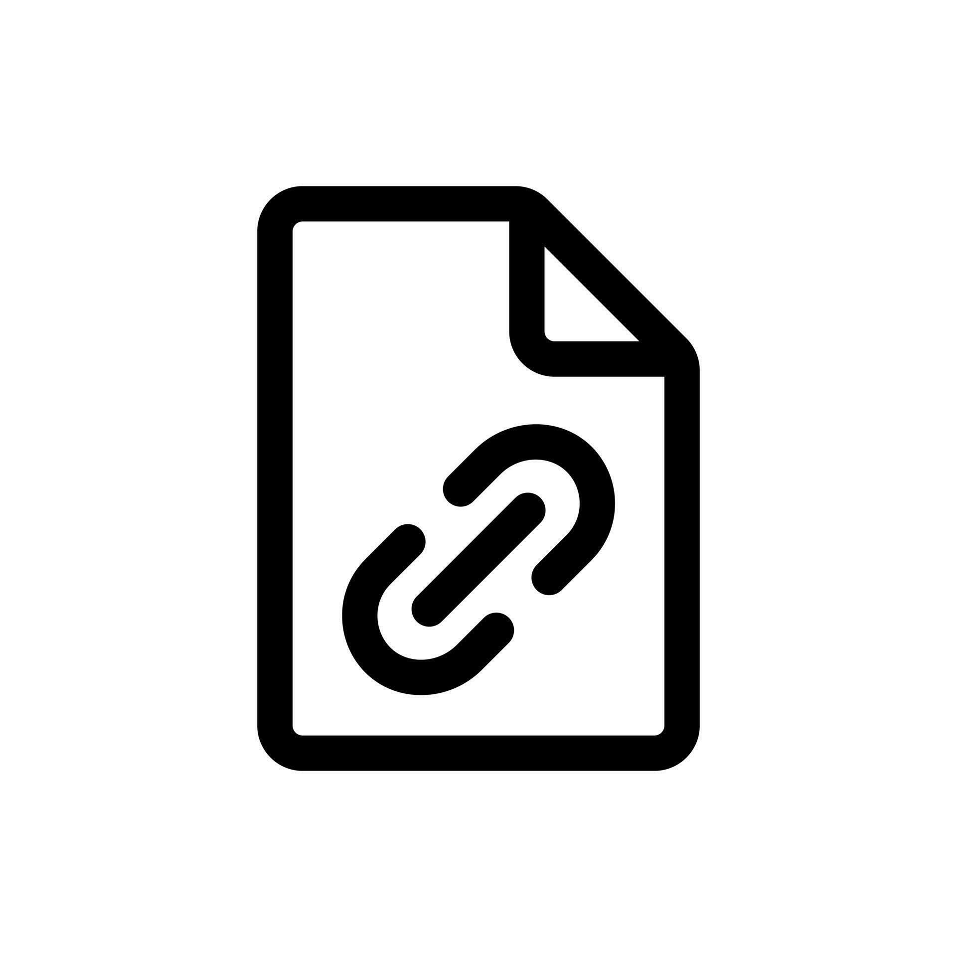 Simple Link File icon. The icon can be used for websites, print ...
