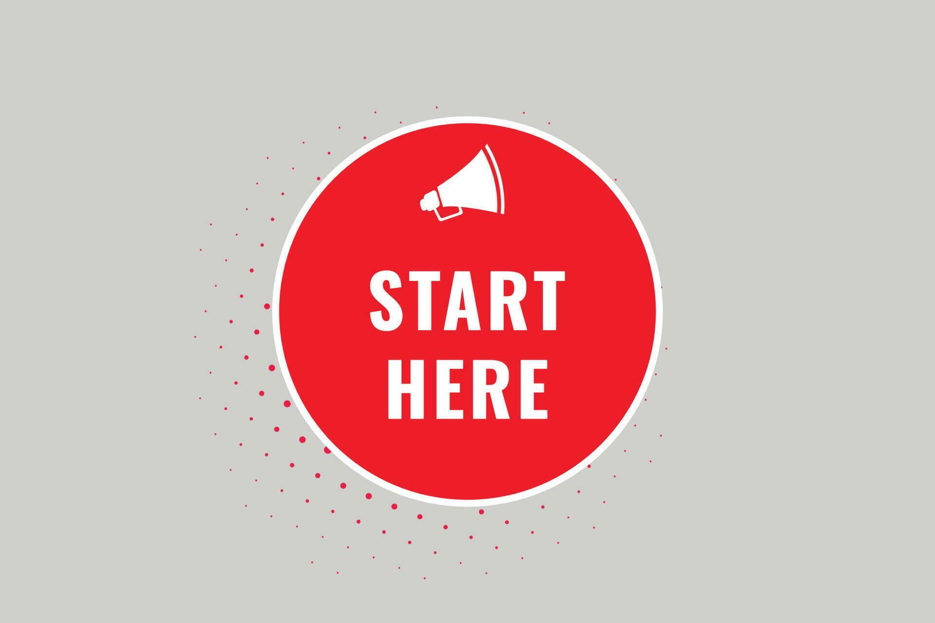 Start Here Button. Speech Bubble, Banner Label Start Here 23891924 ...