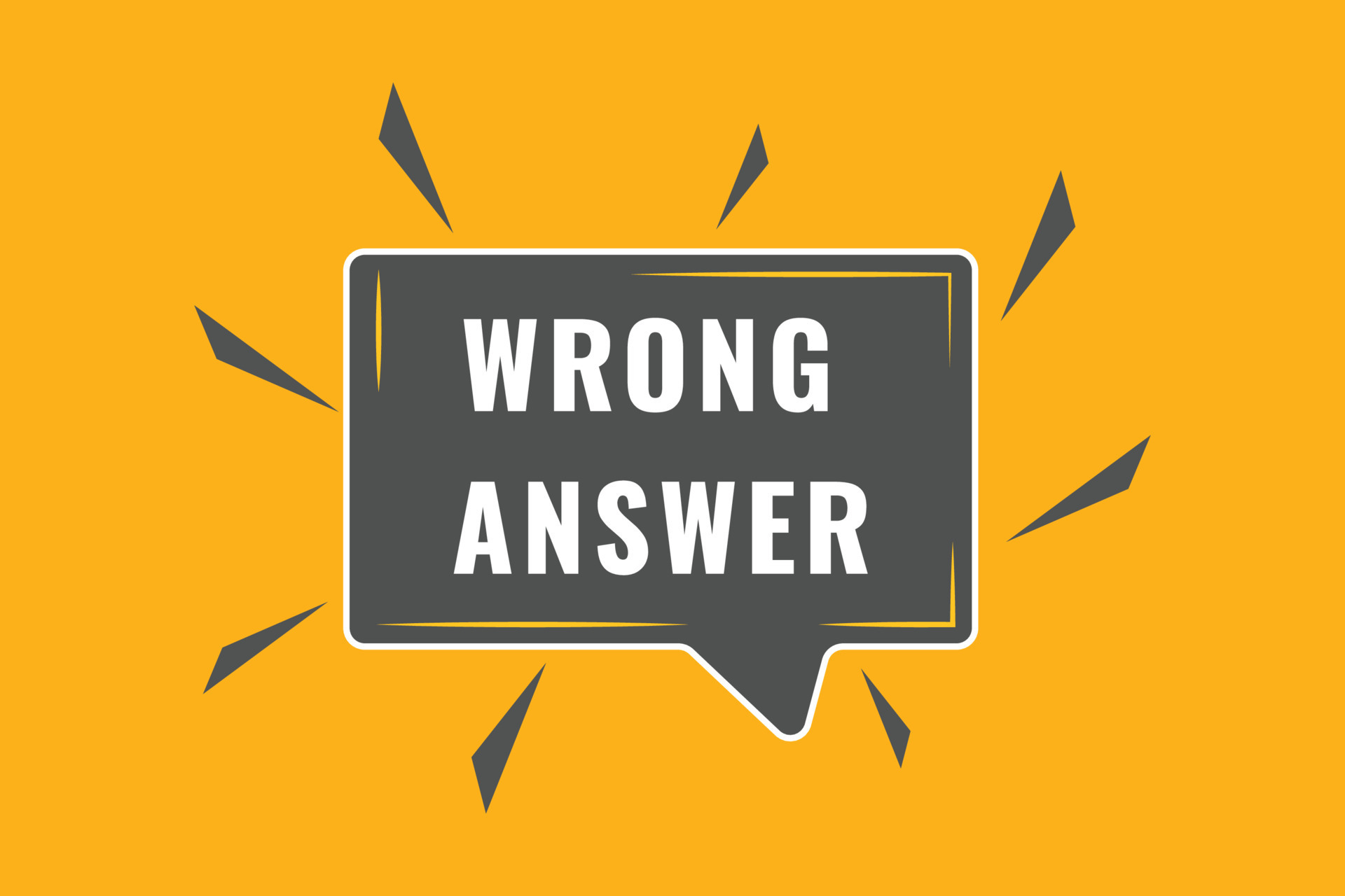 Wrong Answer Button. Speech Bubble, Banner Label Wrong Answer 23891977 Vector Art at Vecteezy