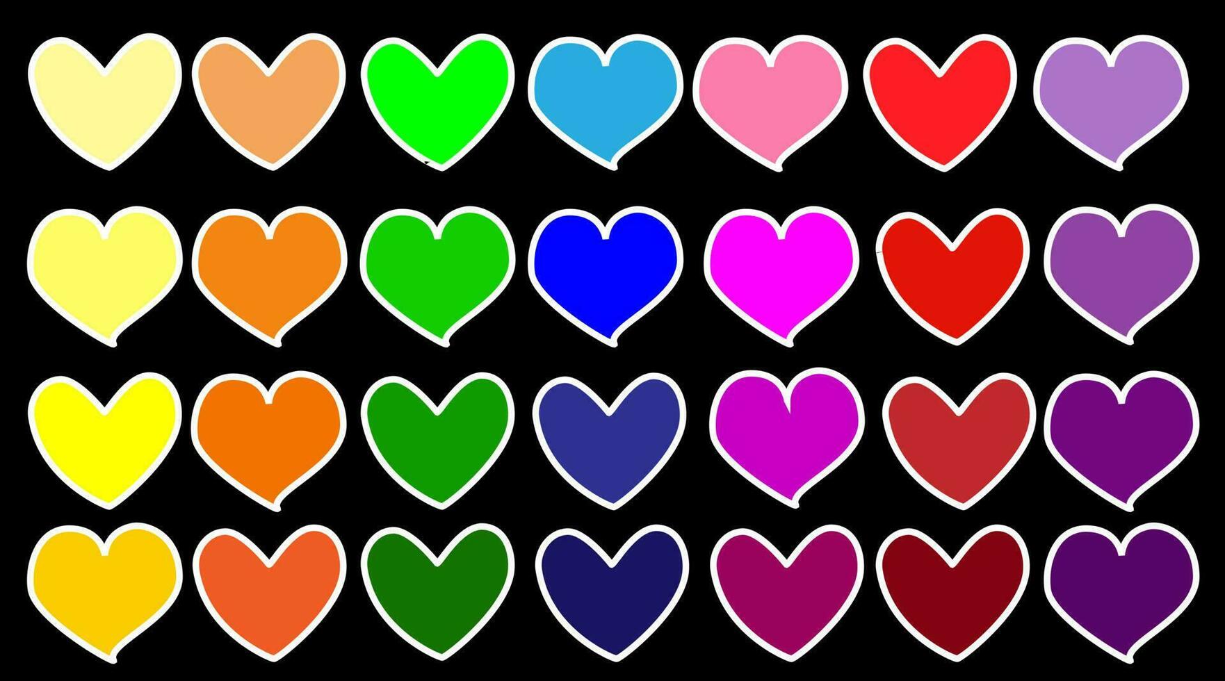 Drawn hearts in different colors.Vector EPS10 23893661 Vector Art at ...