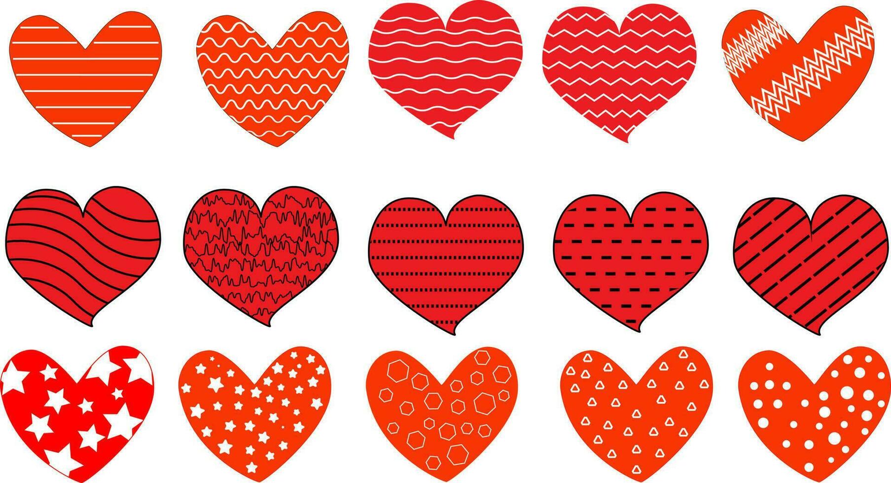 Drawn hearts in different colors.Vector EPS10 23893667 Vector Art at ...