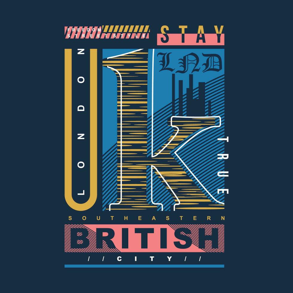 United Kingdom Urban Street Graphic Design Typography Vector