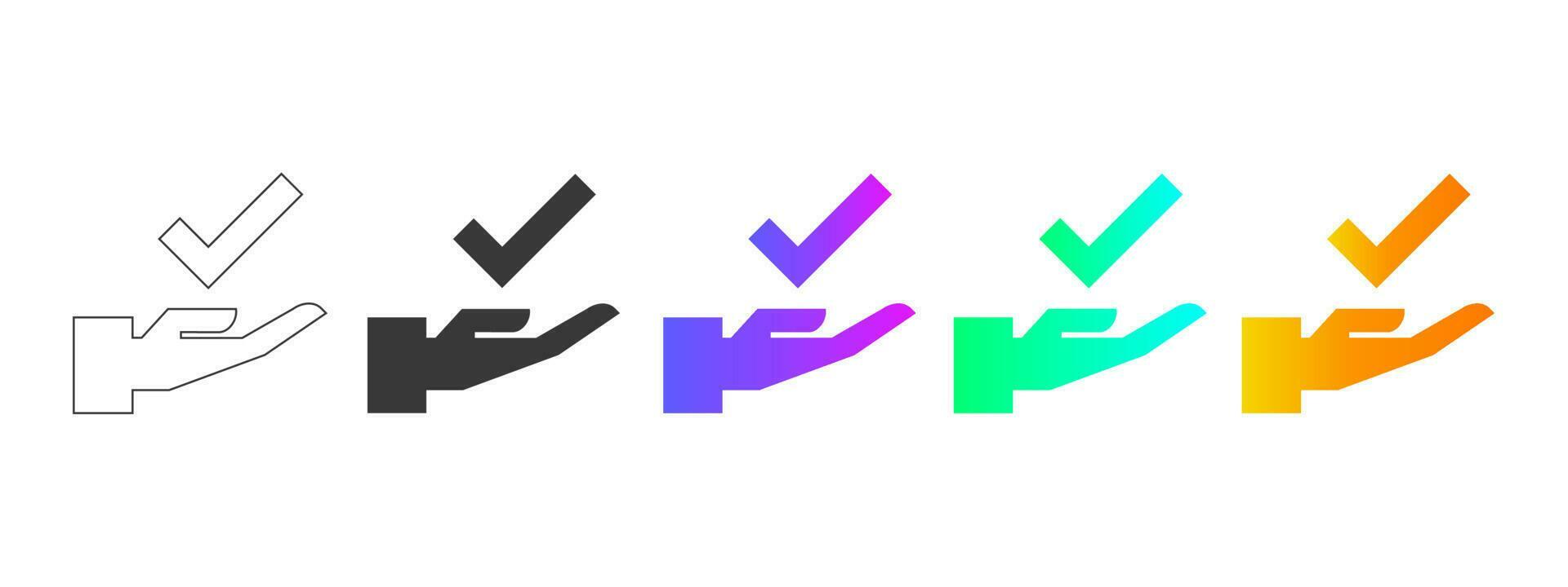 Big set of check marks icon. Tick, checkbox, flag, right, correct answer, option, document ...