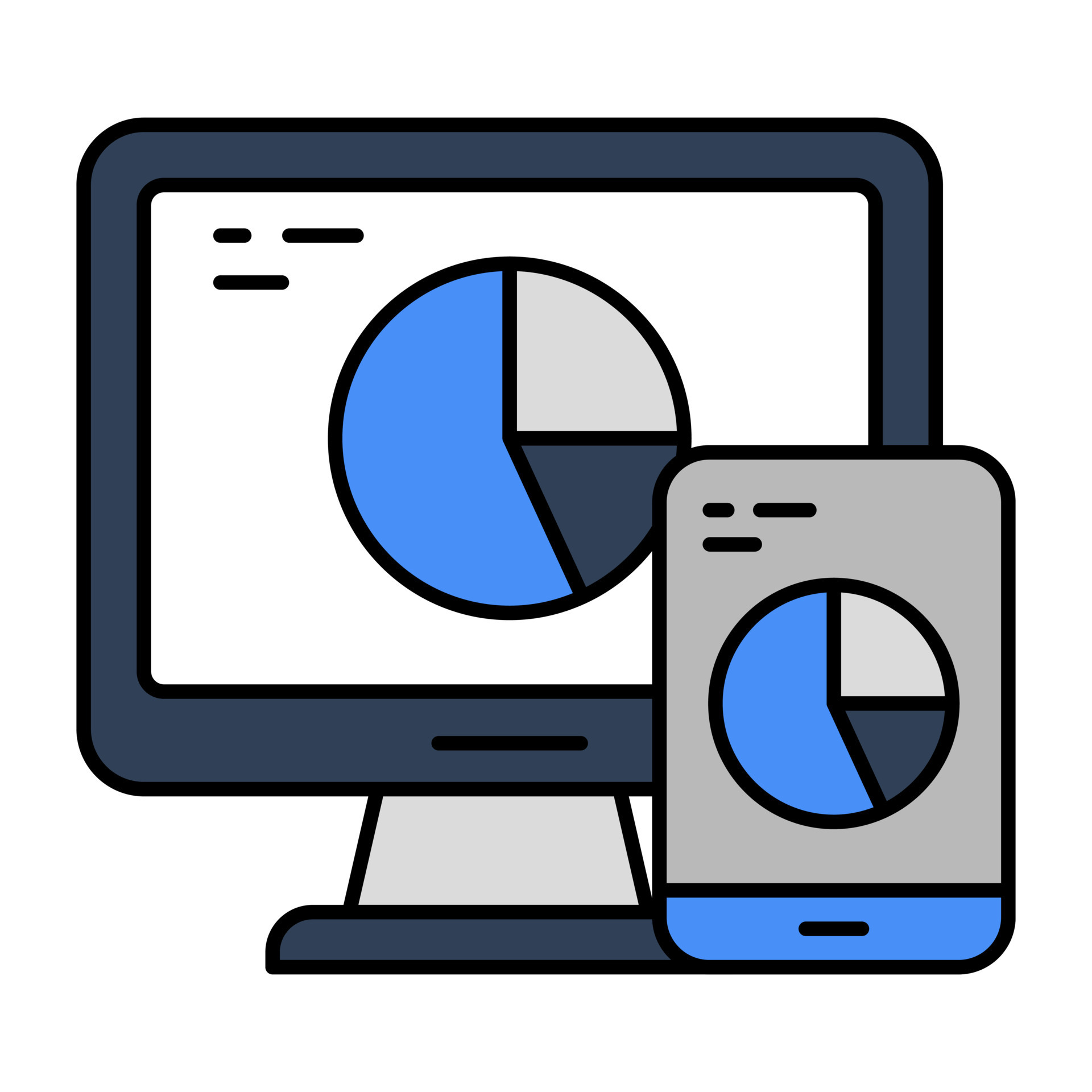 A Flat Outline Design Icon Of Responsive Design 23896002 Vector Art At