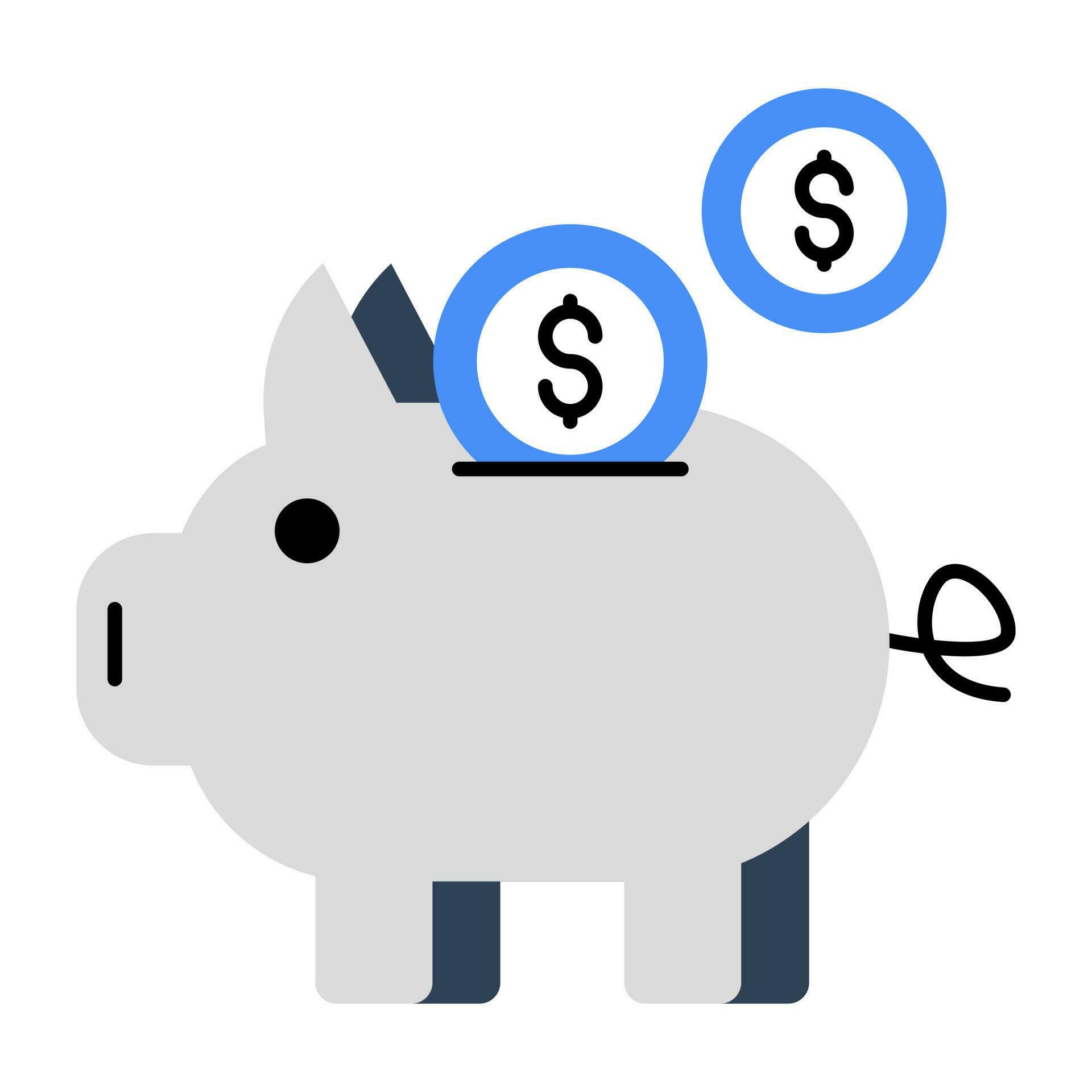 Dollar with penny showcasing piggy bank savings icon 23896142 Vector ... Dollar with penny showcasing piggy bank savings icon 23896142 Vector ...