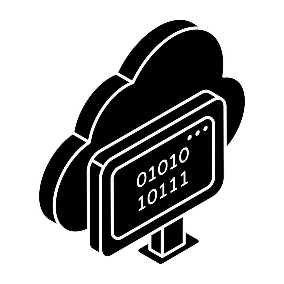 A unique design icon of cloud binary data 23896171 Vector Art at Vecteezy
