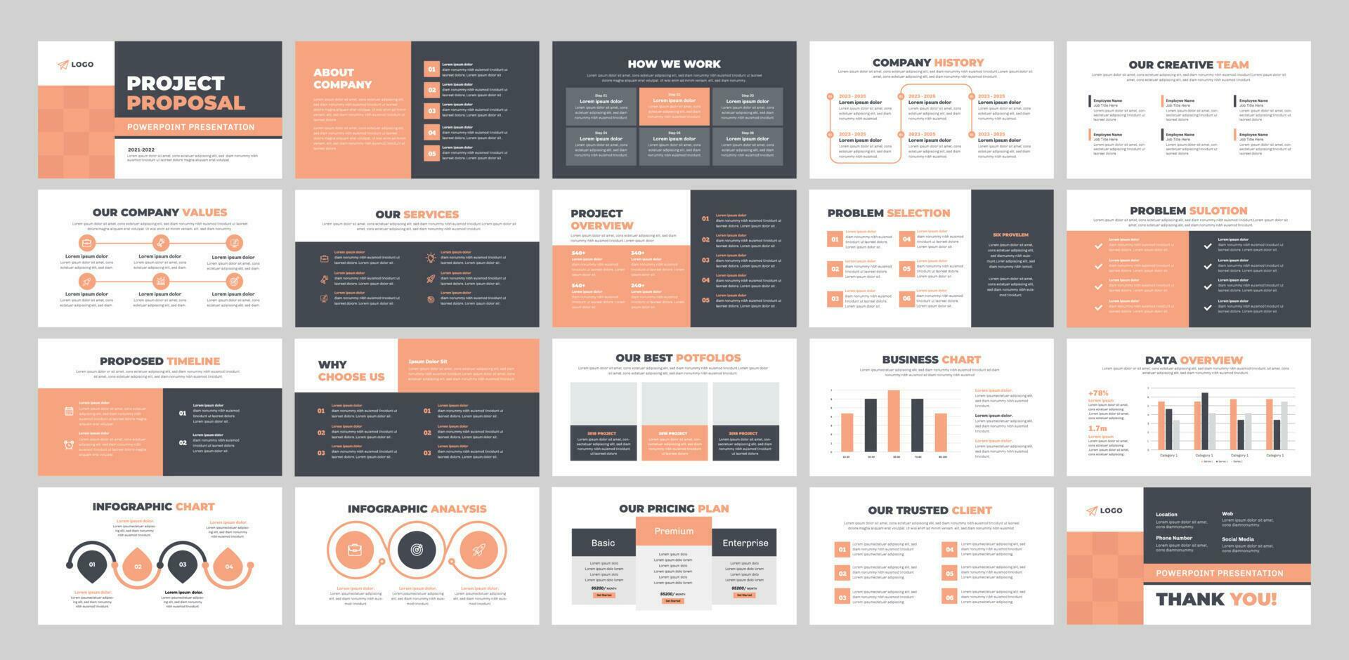 Project proposal presentation template design. 20 page slide ...