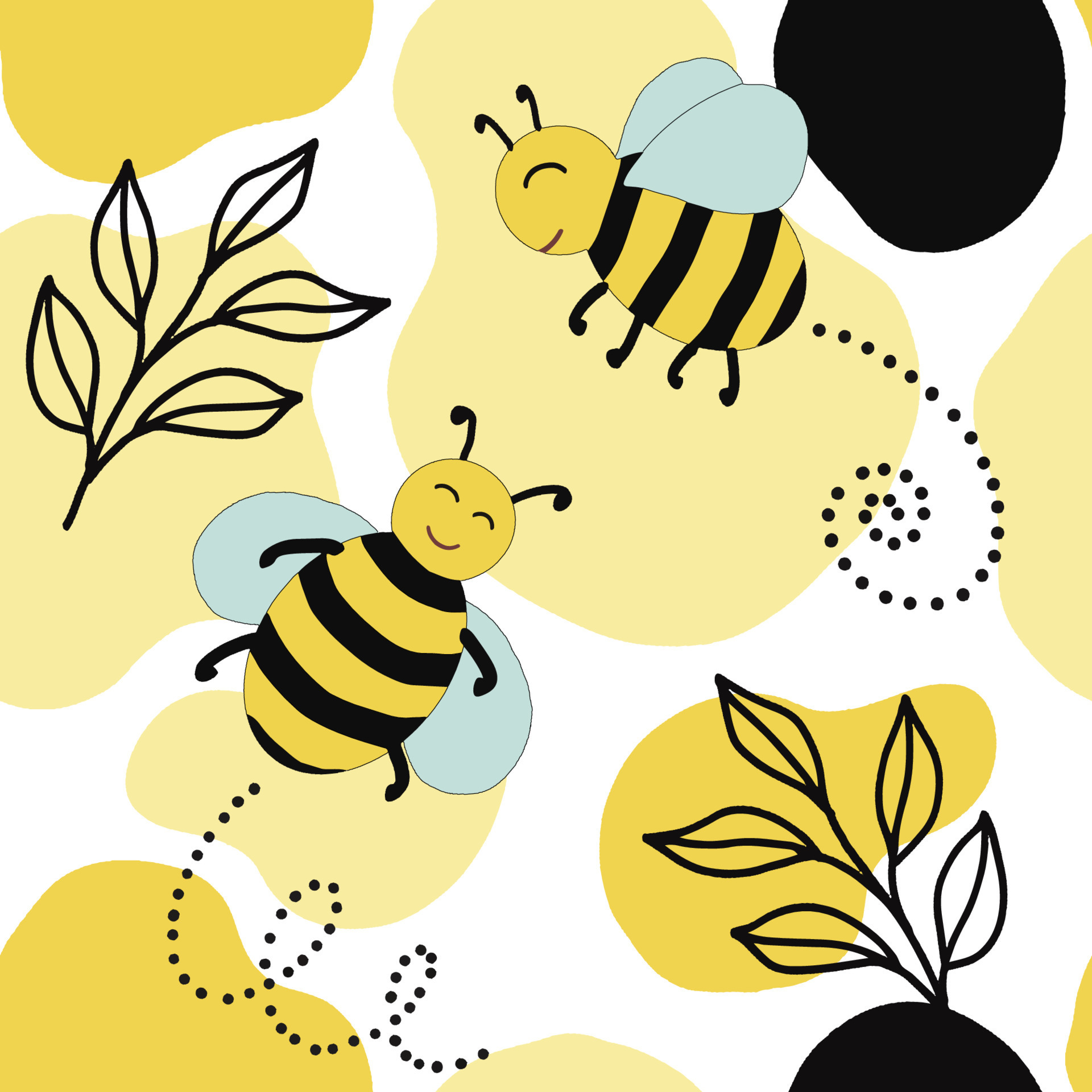 Honey Bee Seamless abstract backgrounds. Hand drawn various shapes and ... Honey Bee Seamless abstract backgrounds. Hand drawn various shapes and ...