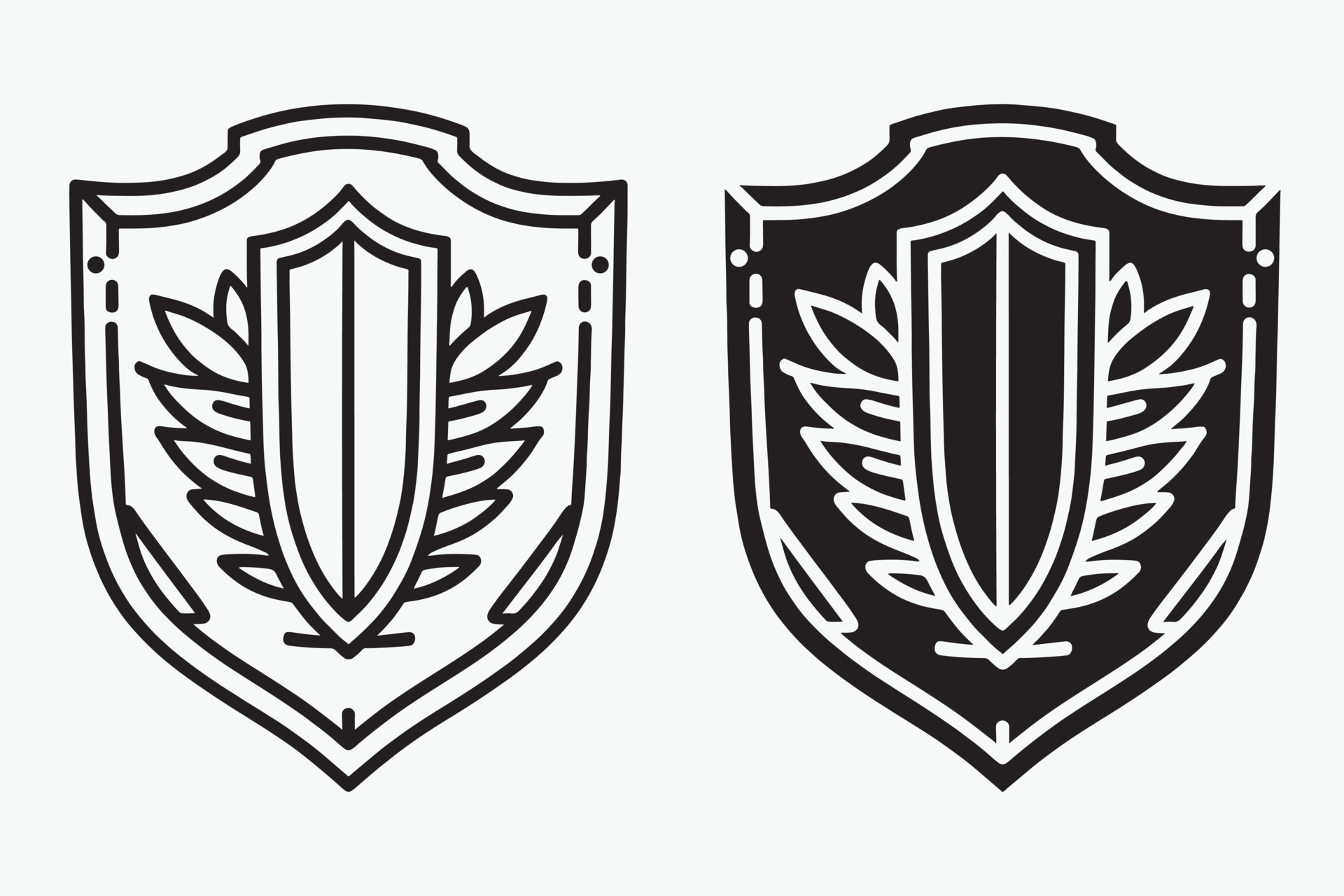 Shield Vector Shield Outline Style Line Art Medieval Shield Royal Shield Heraldic Shield
