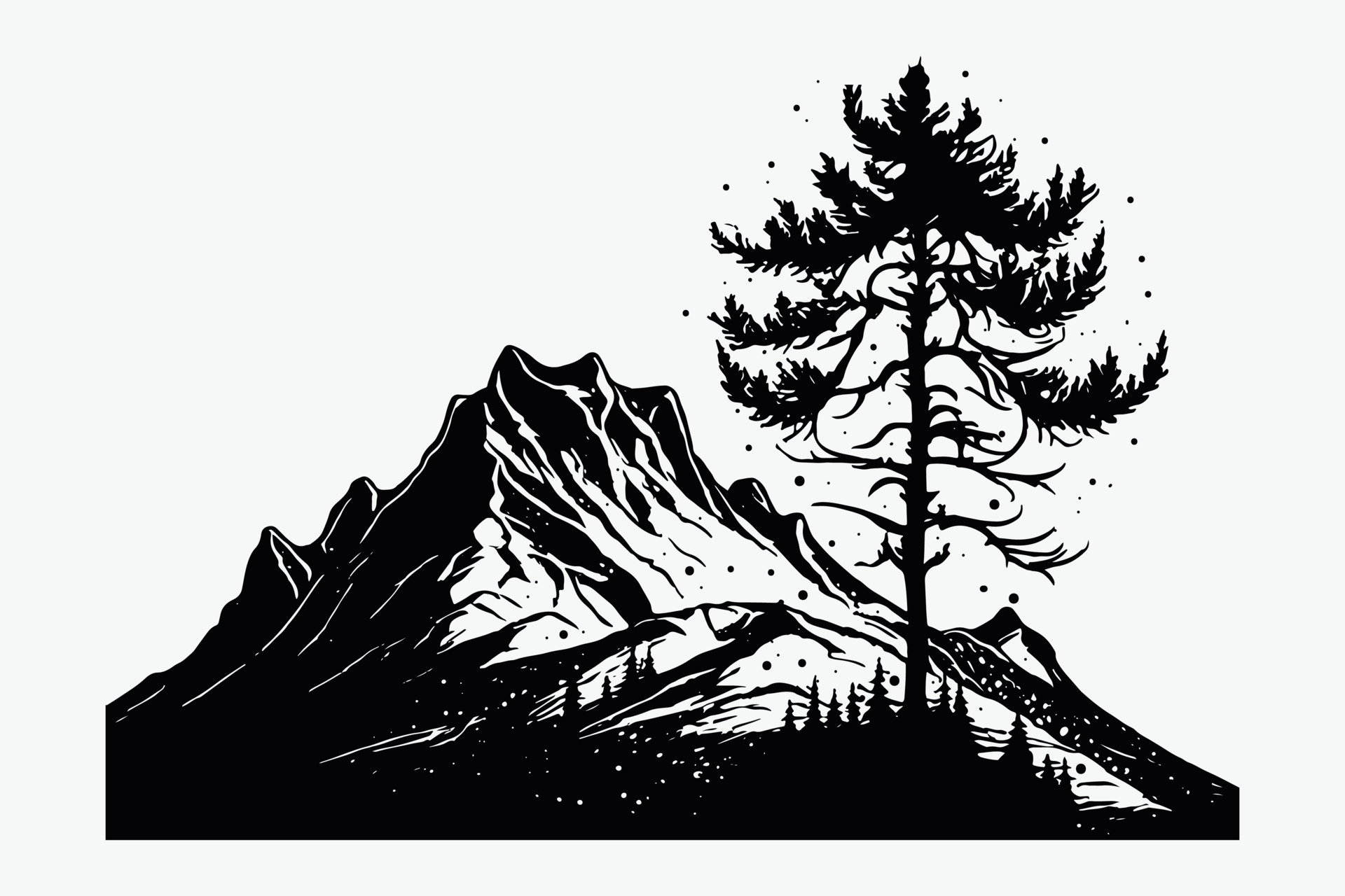 Mountain vector, Mountain silhouette, assorted mountain tree vector ... Mountain vector, Mountain silhouette, assorted mountain tree vector ...