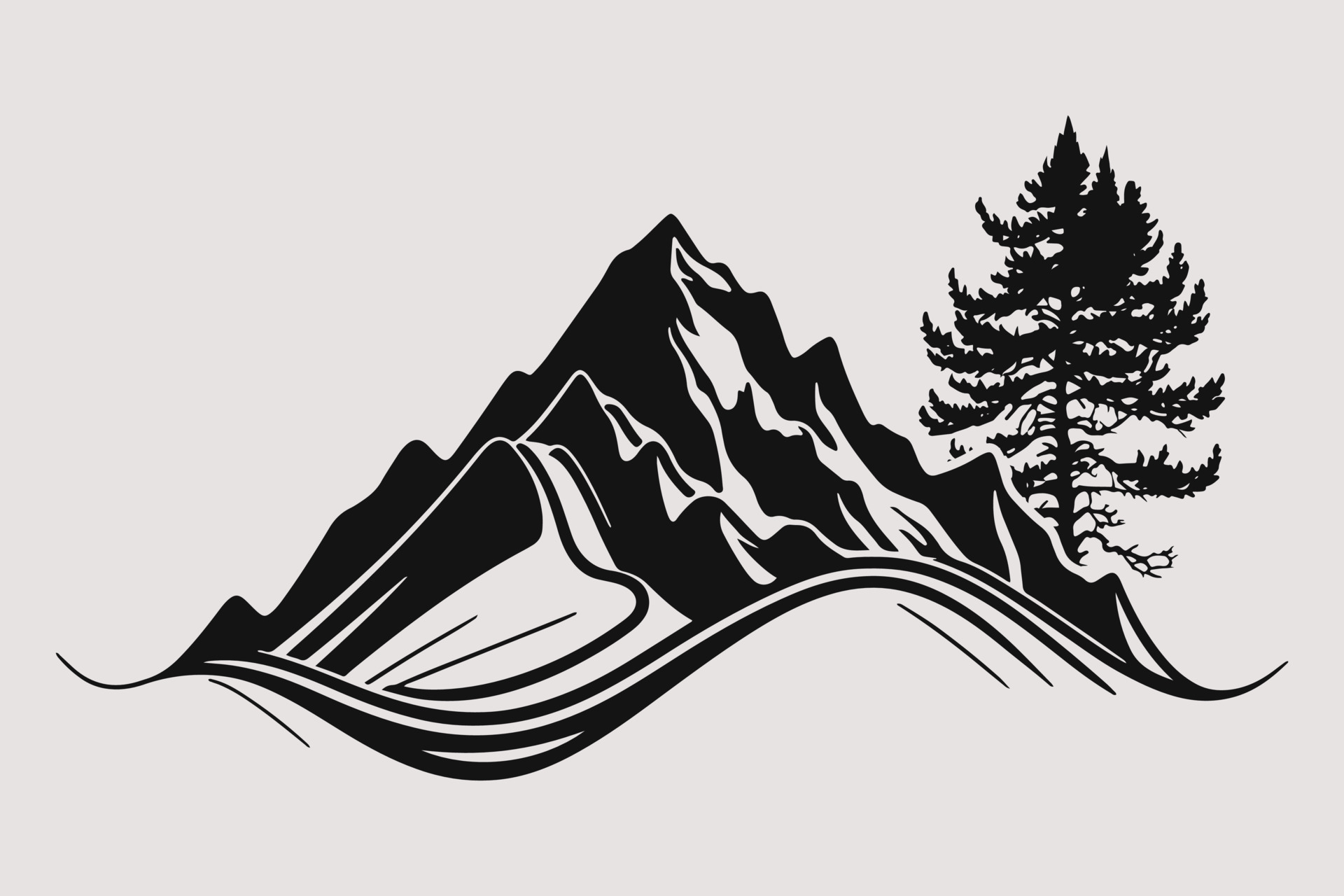 Mountain vector, Mountain silhouette, assorted mountain tree vector ... Mountain vector, Mountain silhouette, assorted mountain tree vector ...