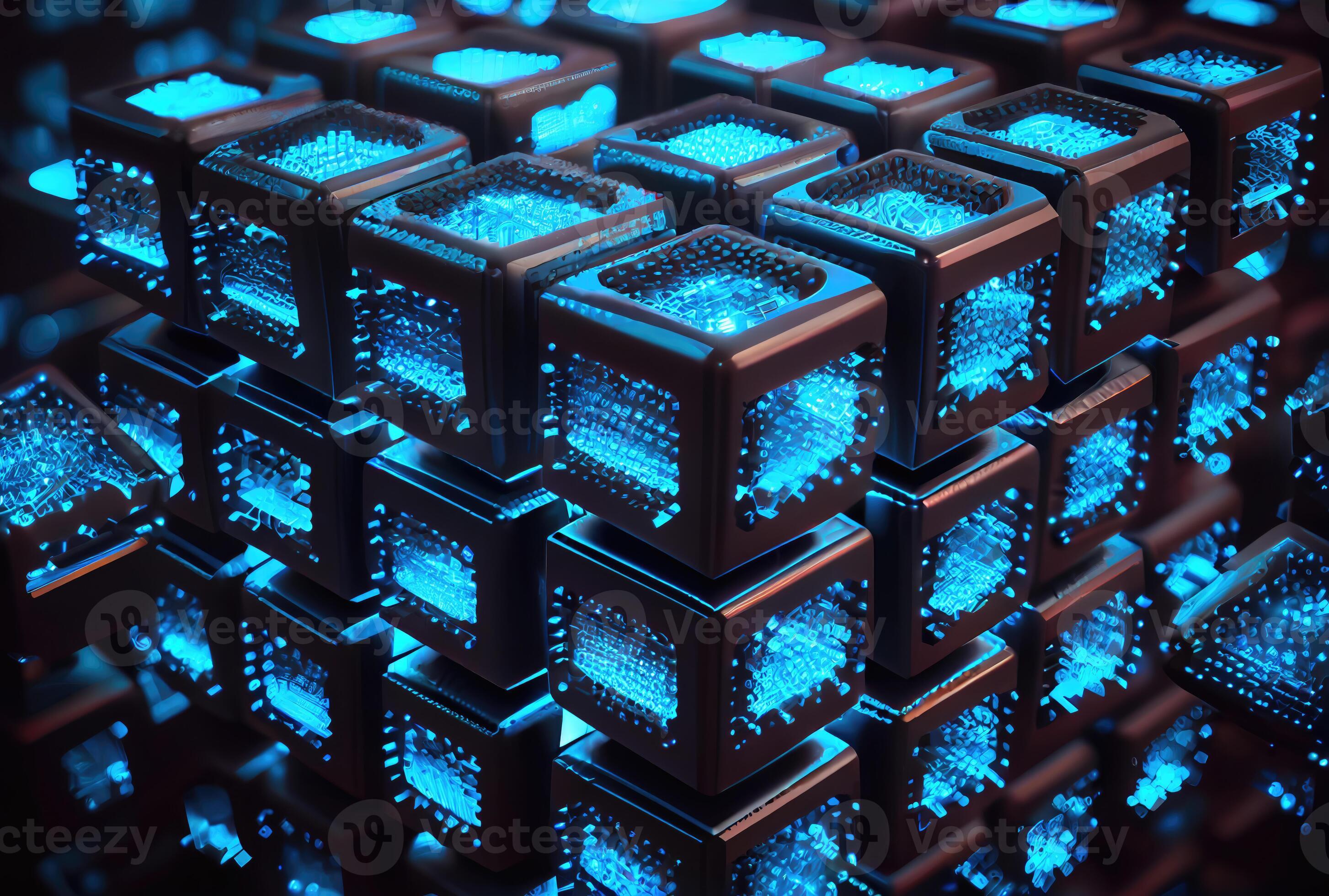 Abstract cubes for block chain concept. Technology and business concept. 23901282 Stock Photo at ...