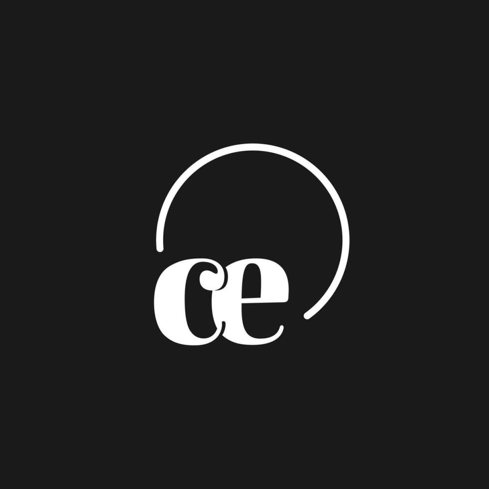 CE logo initials monogram with circular lines, minimalist and clean logo design, simple but ...