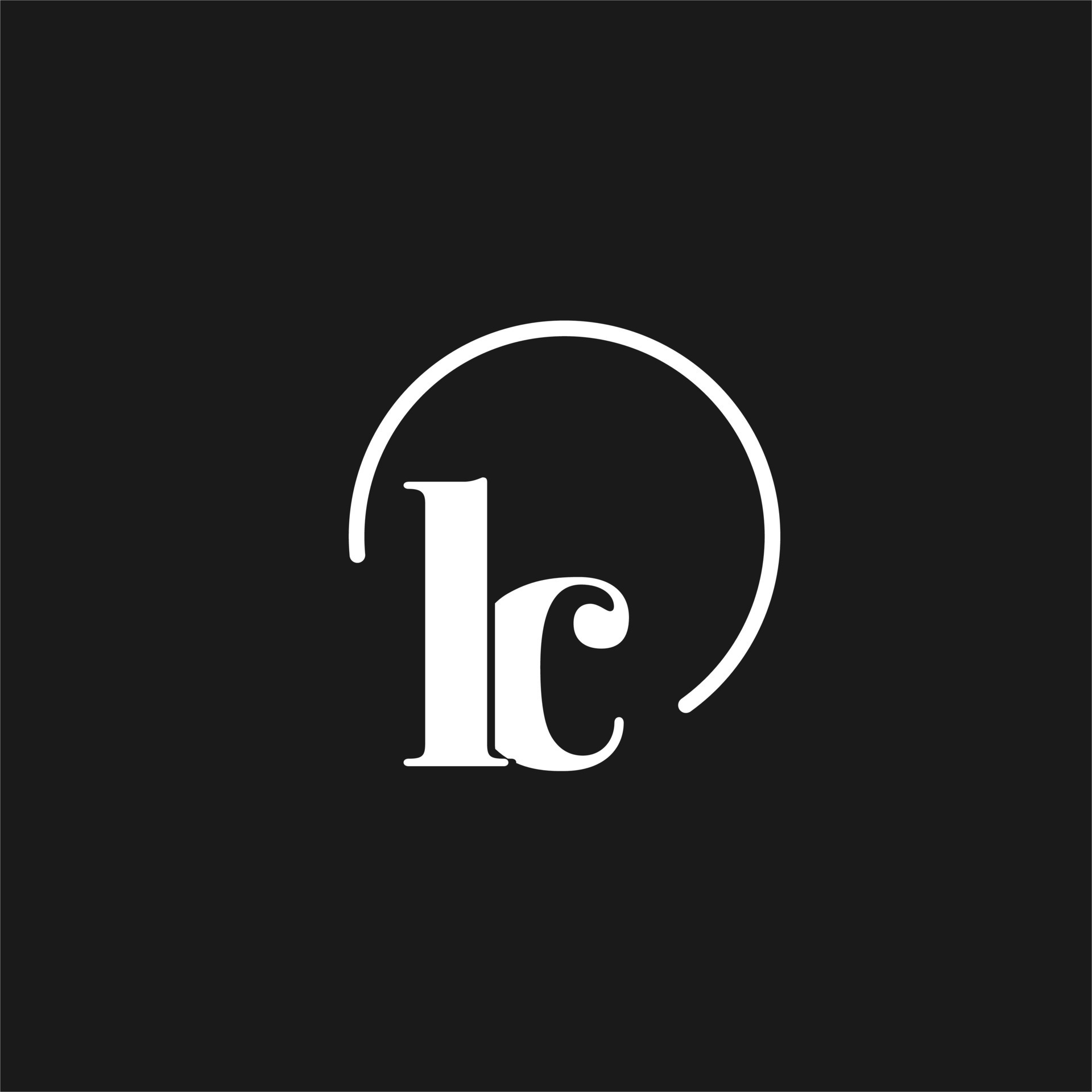 LC logo initials monogram with circular lines, minimalist and clean ...