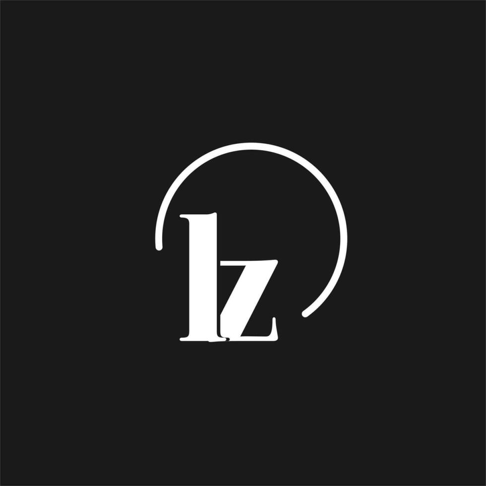LZ logo initials monogram with circular lines, minimalist and clean logo design, simple but ...