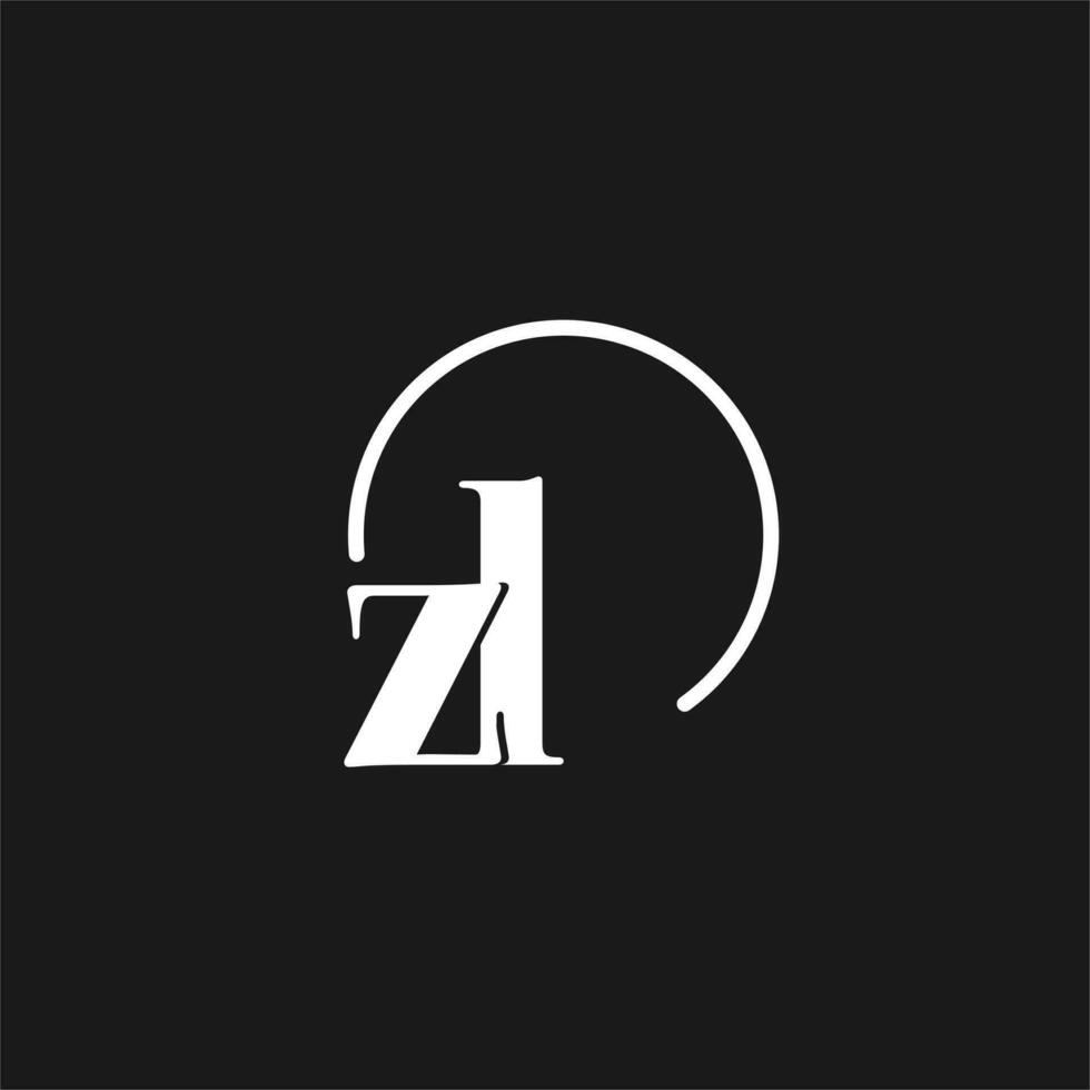 ZL logo initials monogram with circular lines, minimalist and clean logo design, simple but ...
