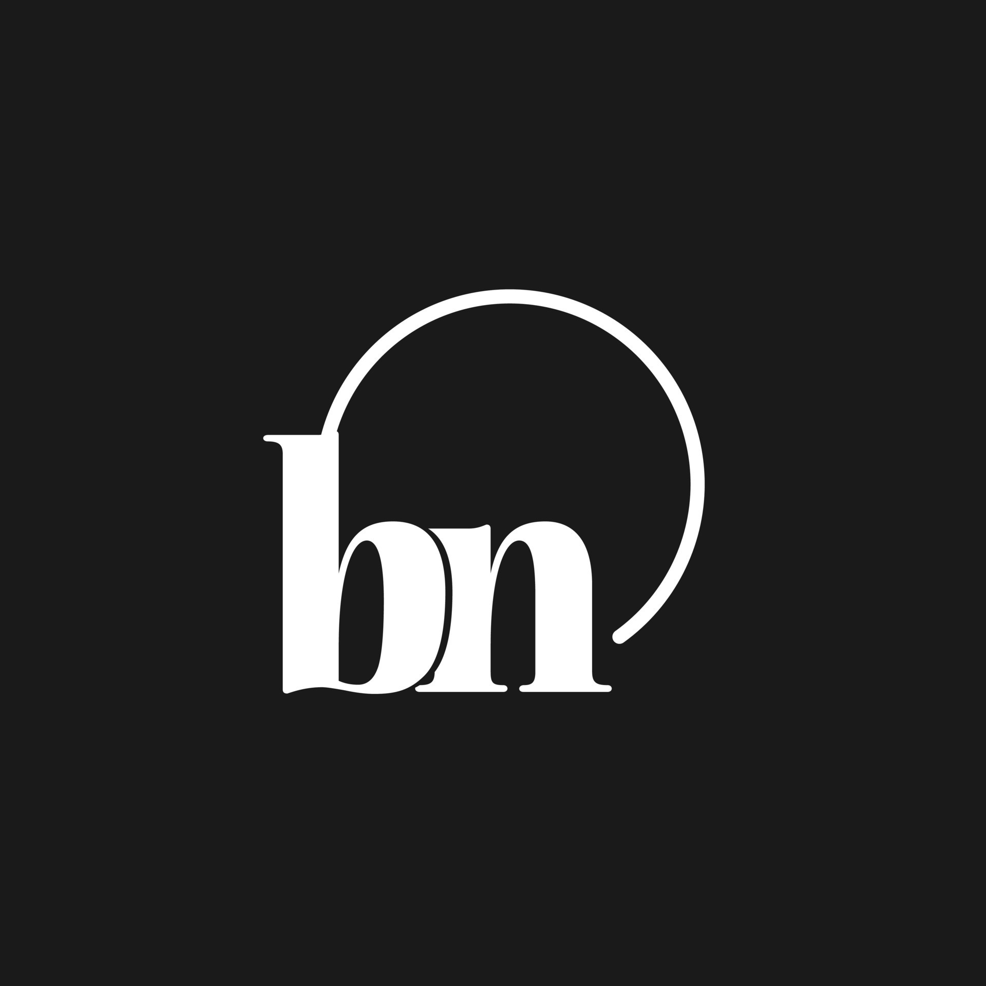 BN logo initials monogram with circular lines, minimalist and clean logo design, simple but ...