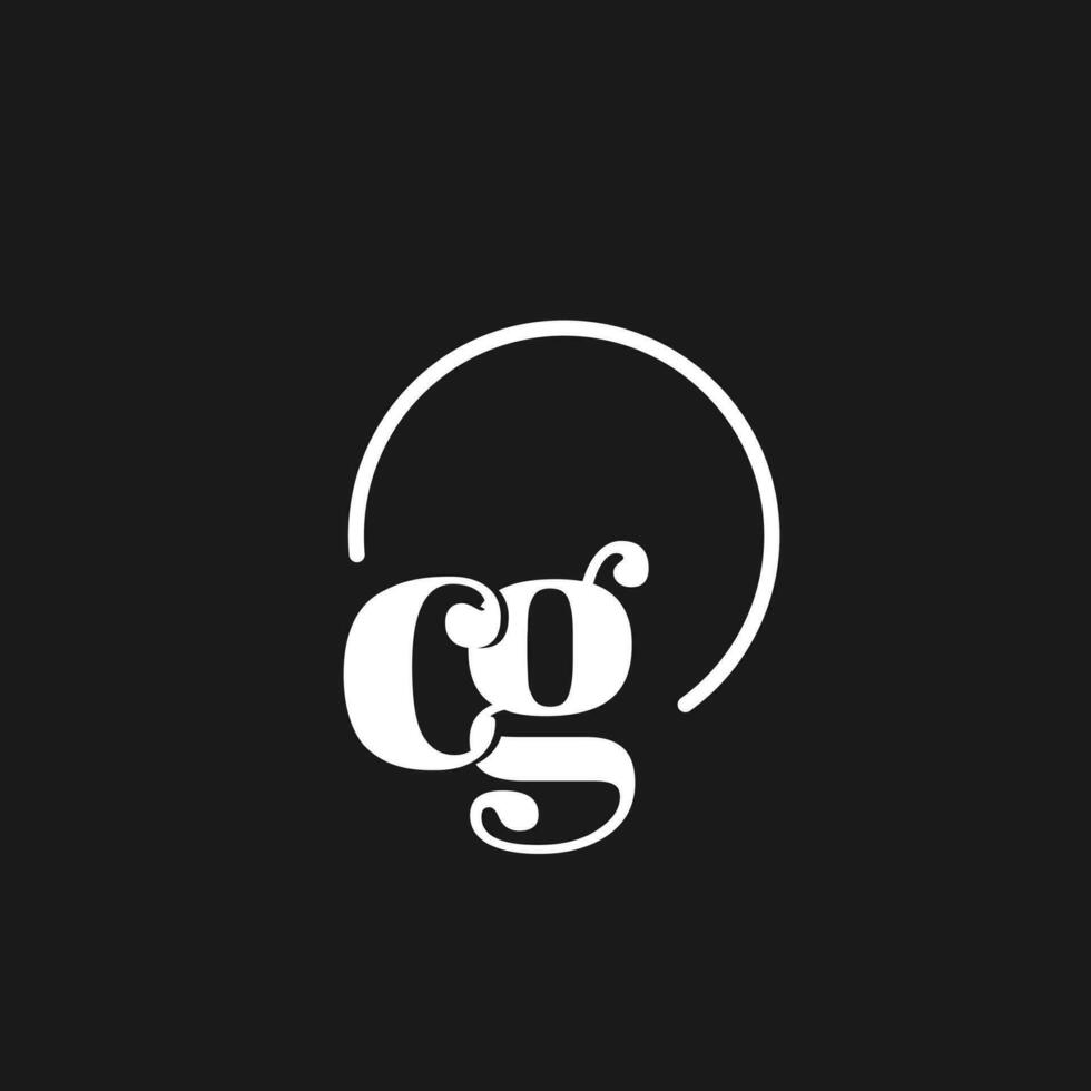 cg logo iniciales monograma con circular líneas, minimalista y limpiar ...