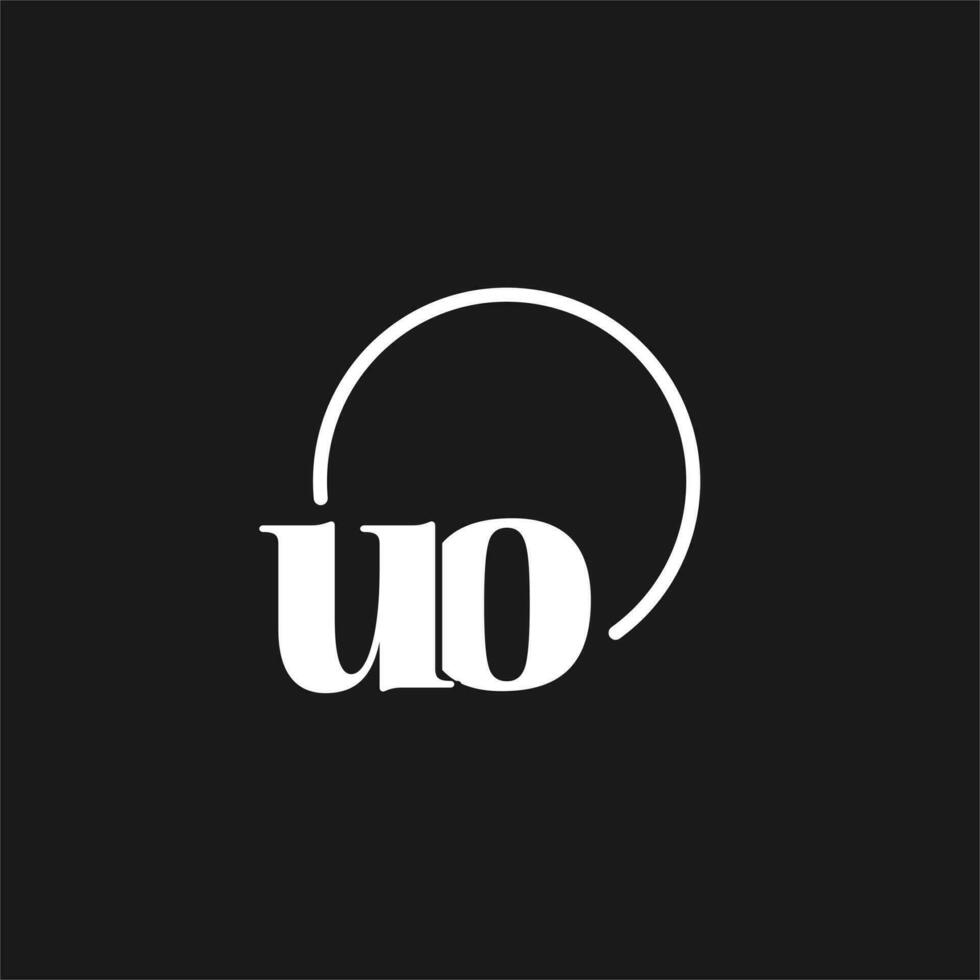 UO logo initials monogram with circular lines, minimalist and clean logo design, simple but ...