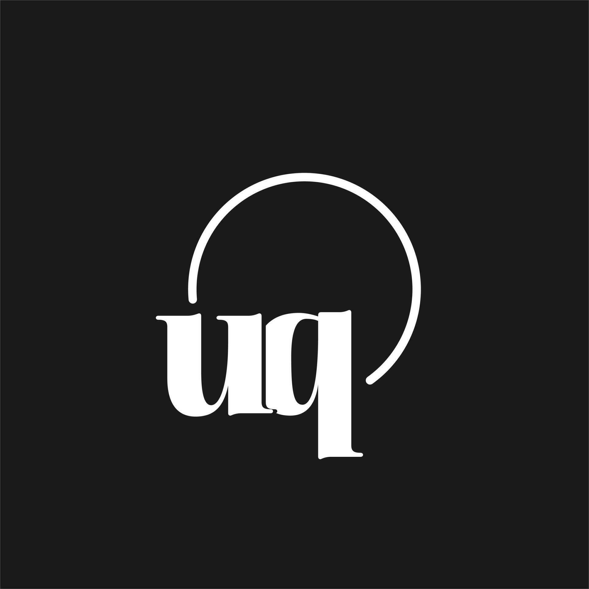 UQ logo initials monogram with circular lines, minimalist and clean logo design, simple but ...
