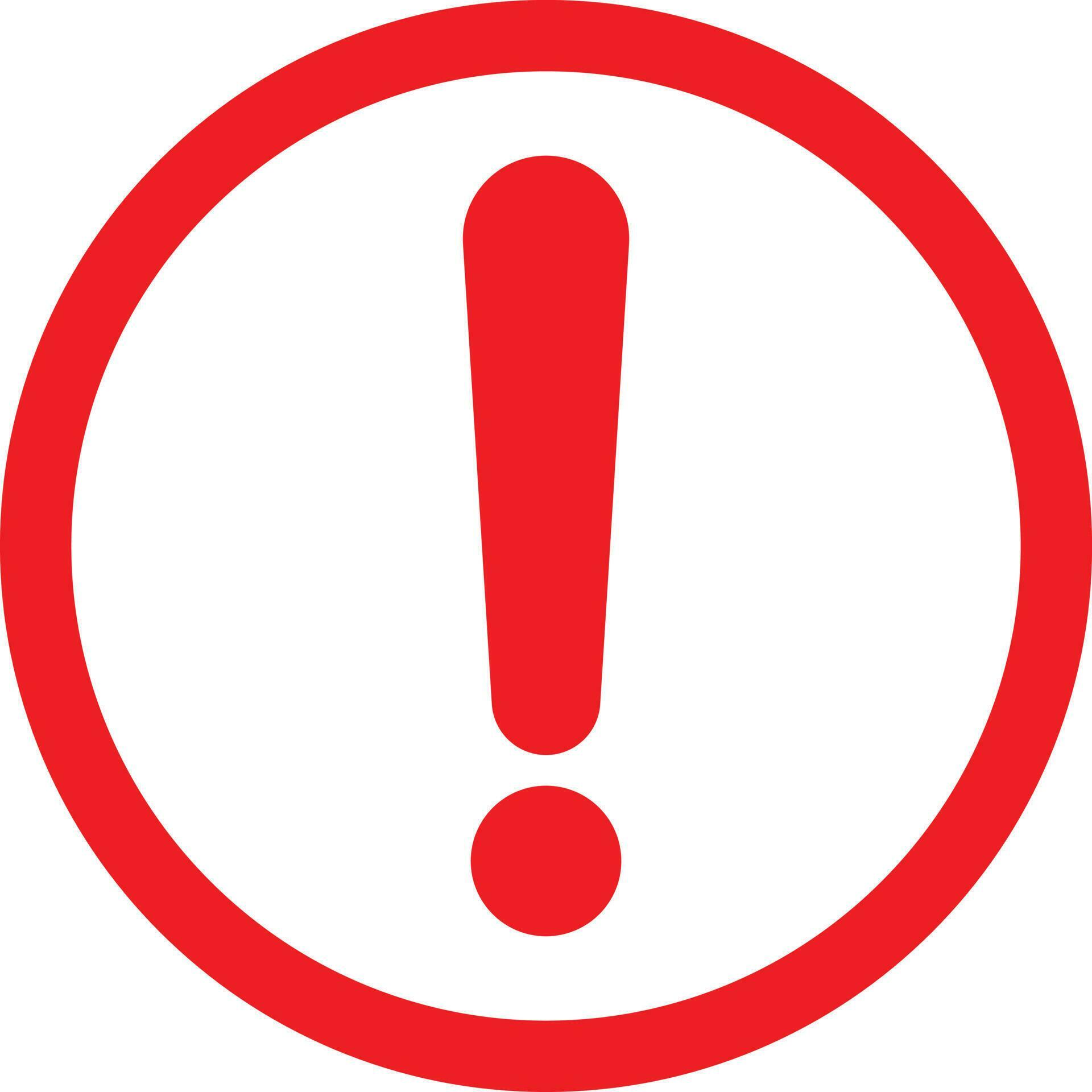 Red Warning Icon Vector Illustration Isolated On A White Background