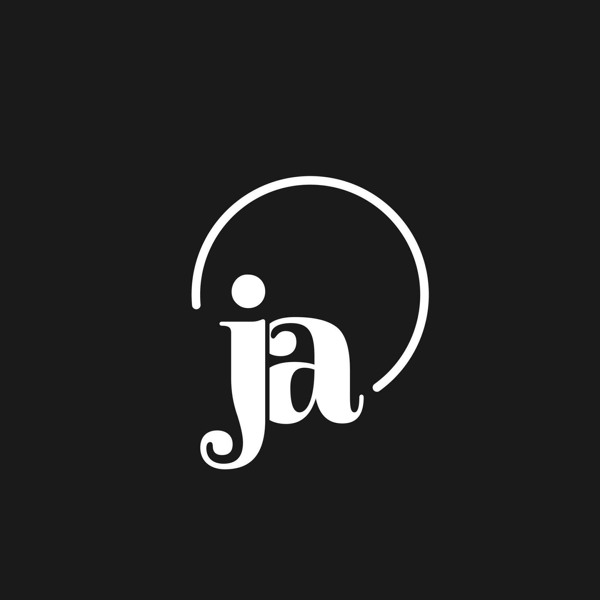 ja logo iniciales monograma con circular líneas, minimalista y limpiar ...