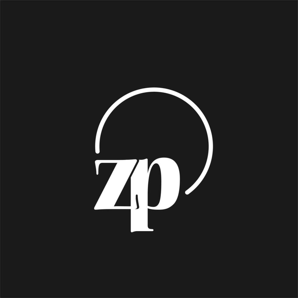 zp logo iniciales monograma con circular líneas, minimalista y limpiar logo diseño, sencillo ...
