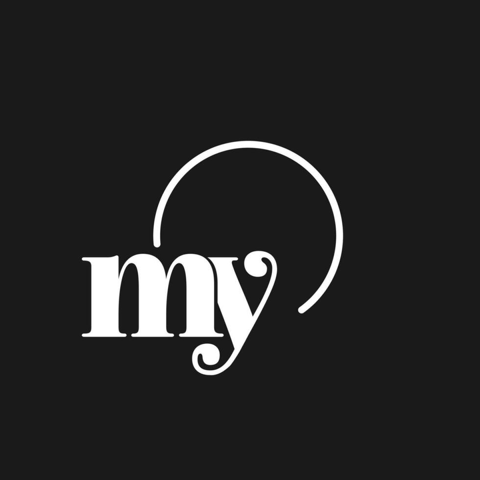 MY logo initials monogram with circular lines, minimalist and clean logo design, simple but ...