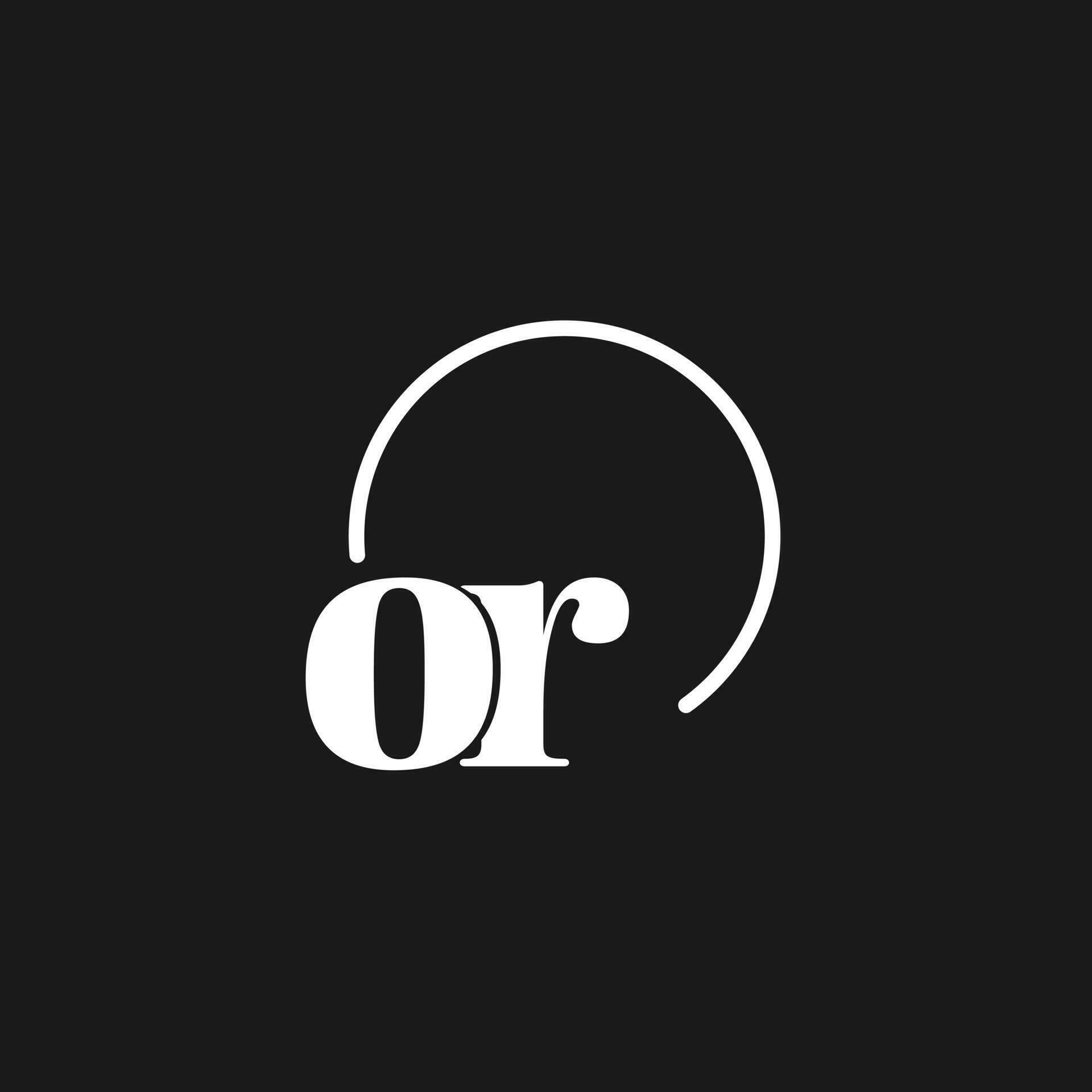 OR logo initials monogram with circular lines, minimalist and clean logo design, simple but ...
