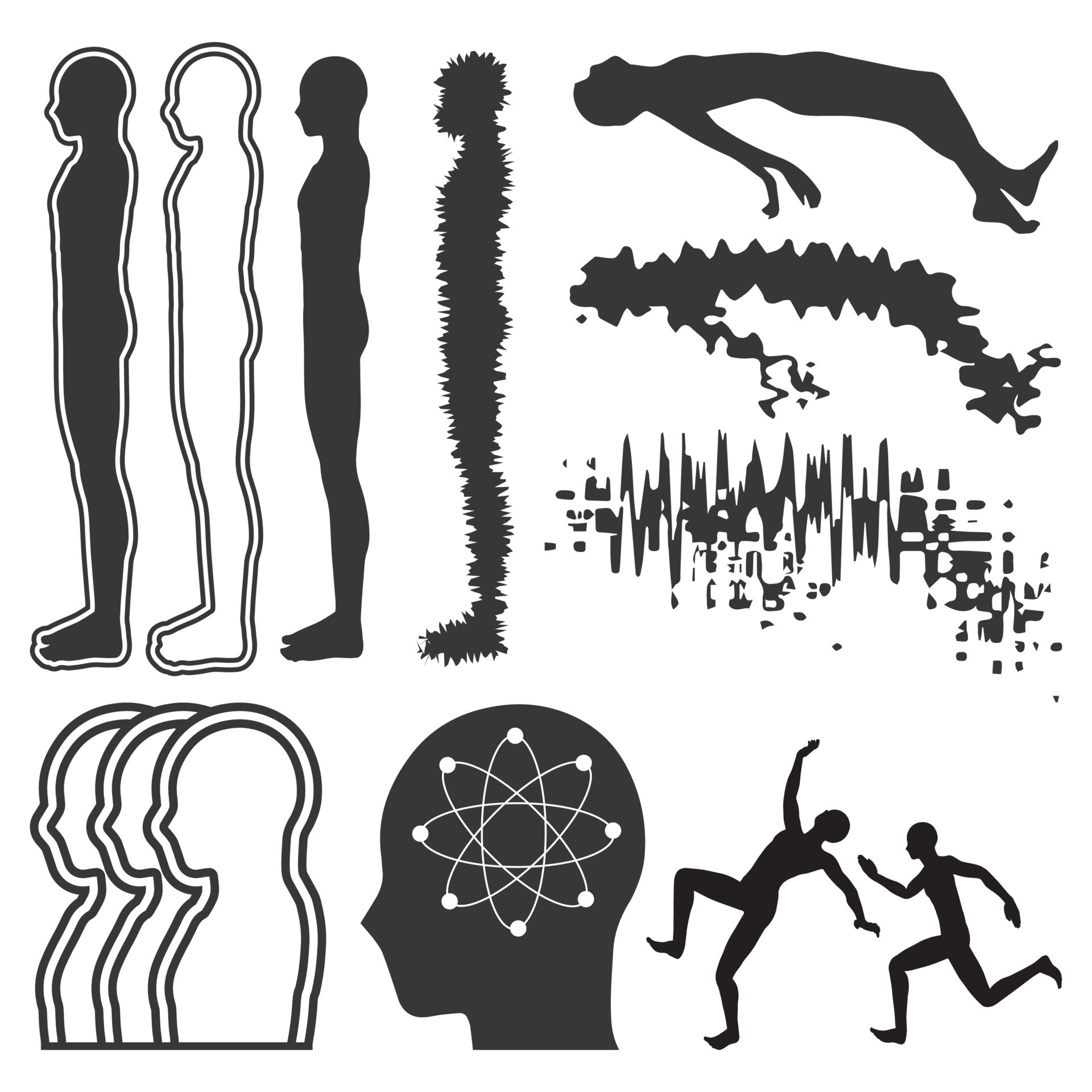 Set of vector graphic asset for streetwear design. Retro futuristic ... Set of vector graphic asset for streetwear design. Retro futuristic ...