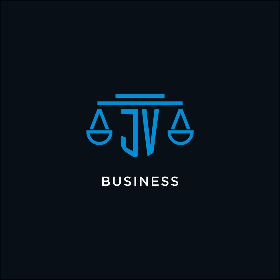 Jv Monogram Initial Logo With Scales Of Justice Icon Design Inspiration 23906587 Vector Art At