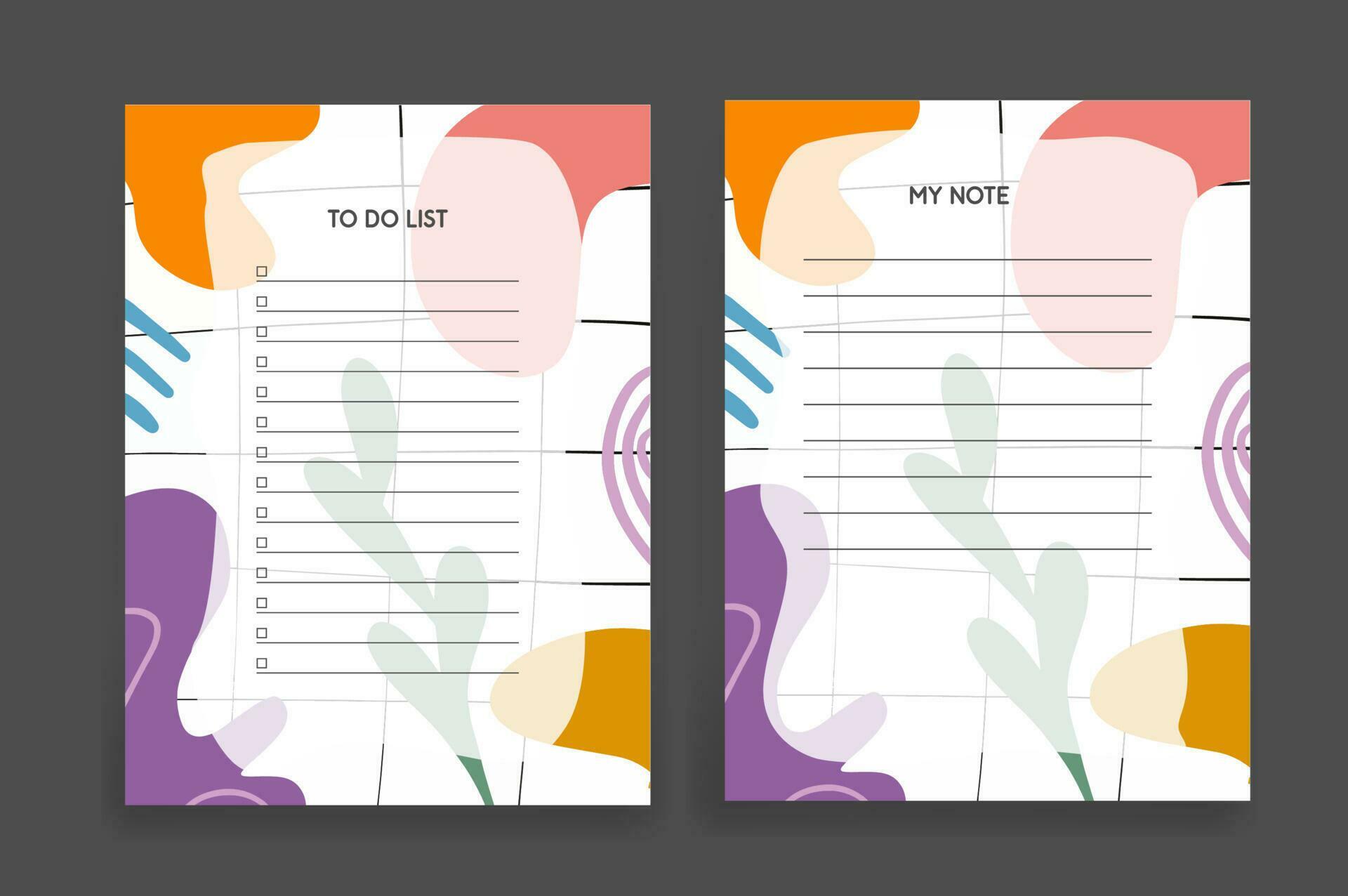 Notes and to do list template 23907690 Vector Art at Vecteezy