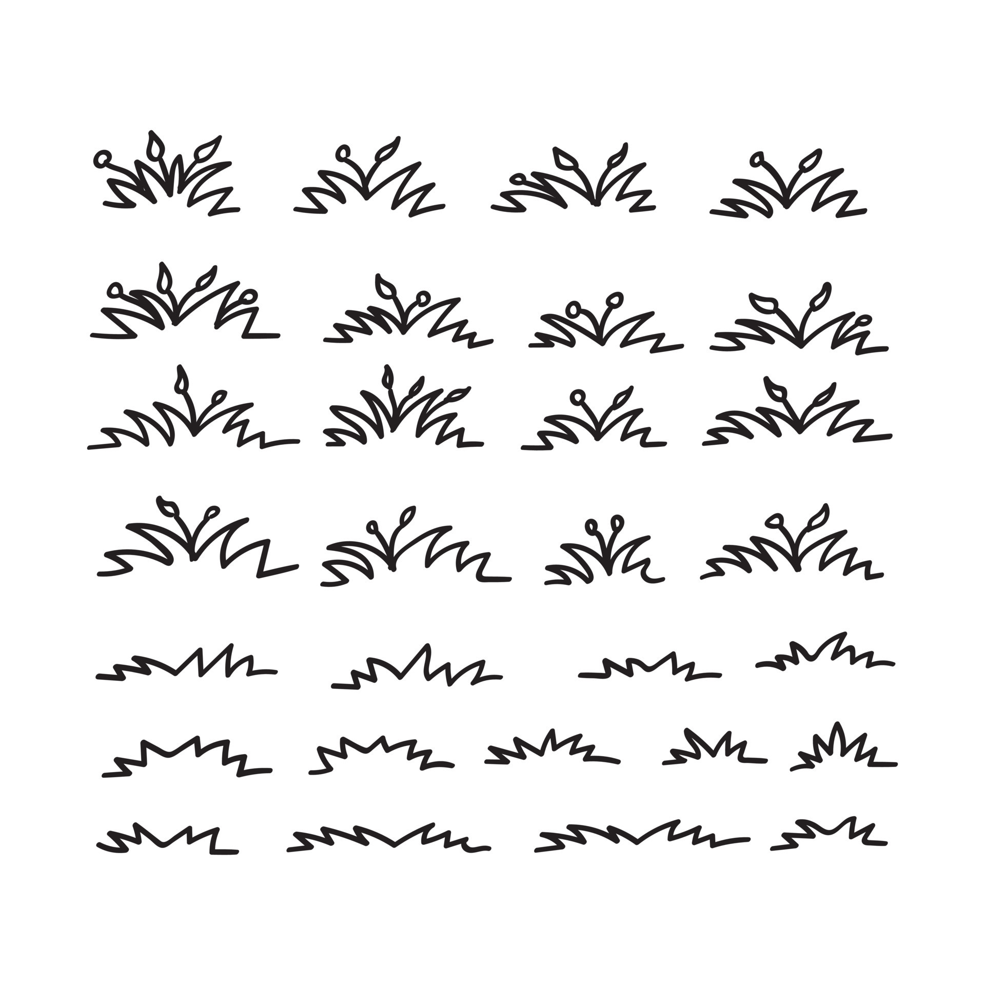 Hand Drawn Grass Icons Perfect For Adding A Touch Of Natural Beauty And Serenity 23912028 Vector