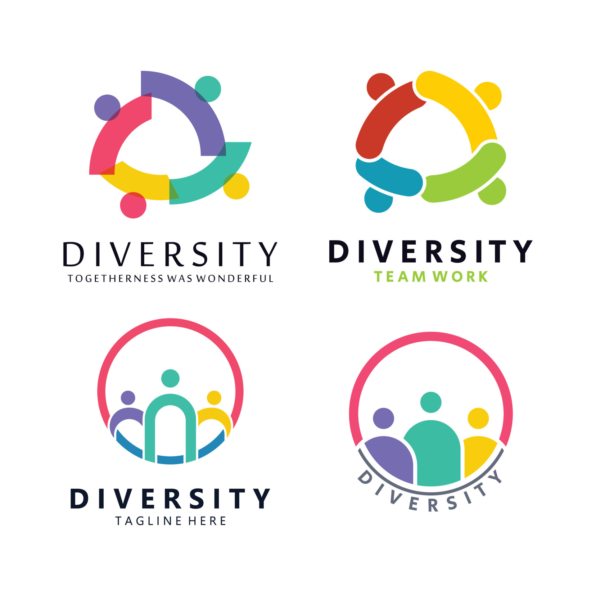 Colorful Diversity Logo Template. Icon of Unity, Friendship, Community ...