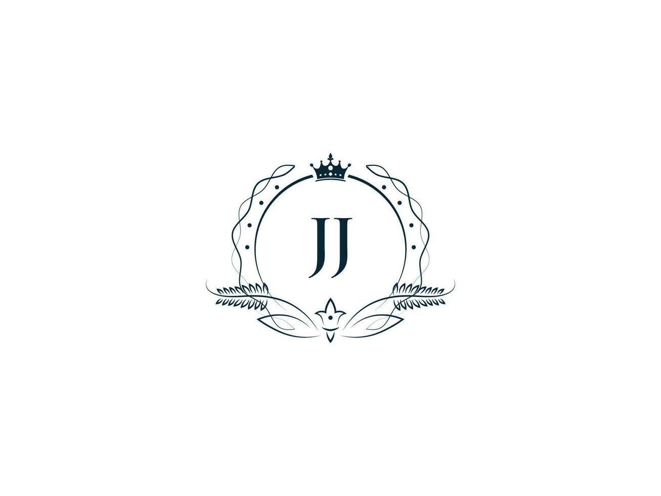 Monogram Jj Feminine Company Logo Design, Luxury Jj j j Royal Crown Logo Icon 23912875 Vector ...