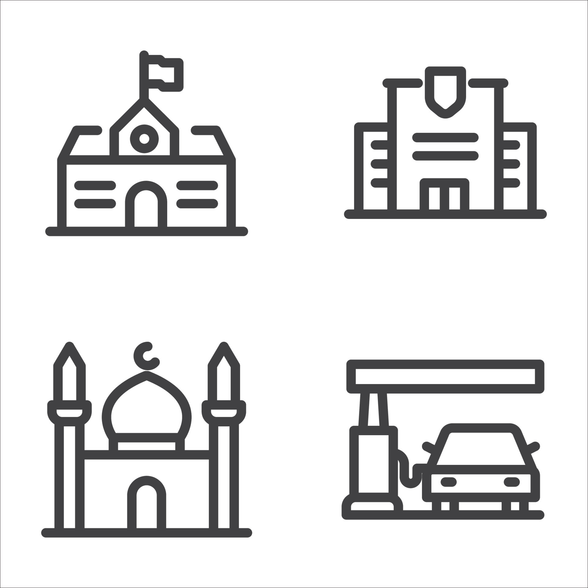 set icon line building 23913229 Vector Art at Vecteezy set icon line building 23913229 Vector Art at Vecteezy