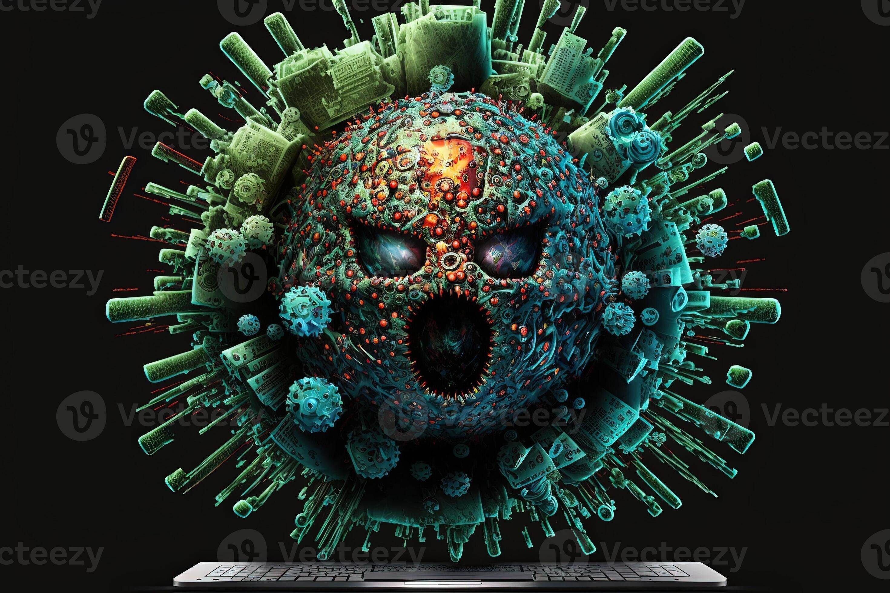 Abstract Concept Of Hacker Attack Virus Infected Software Dark Web And Cyber Security