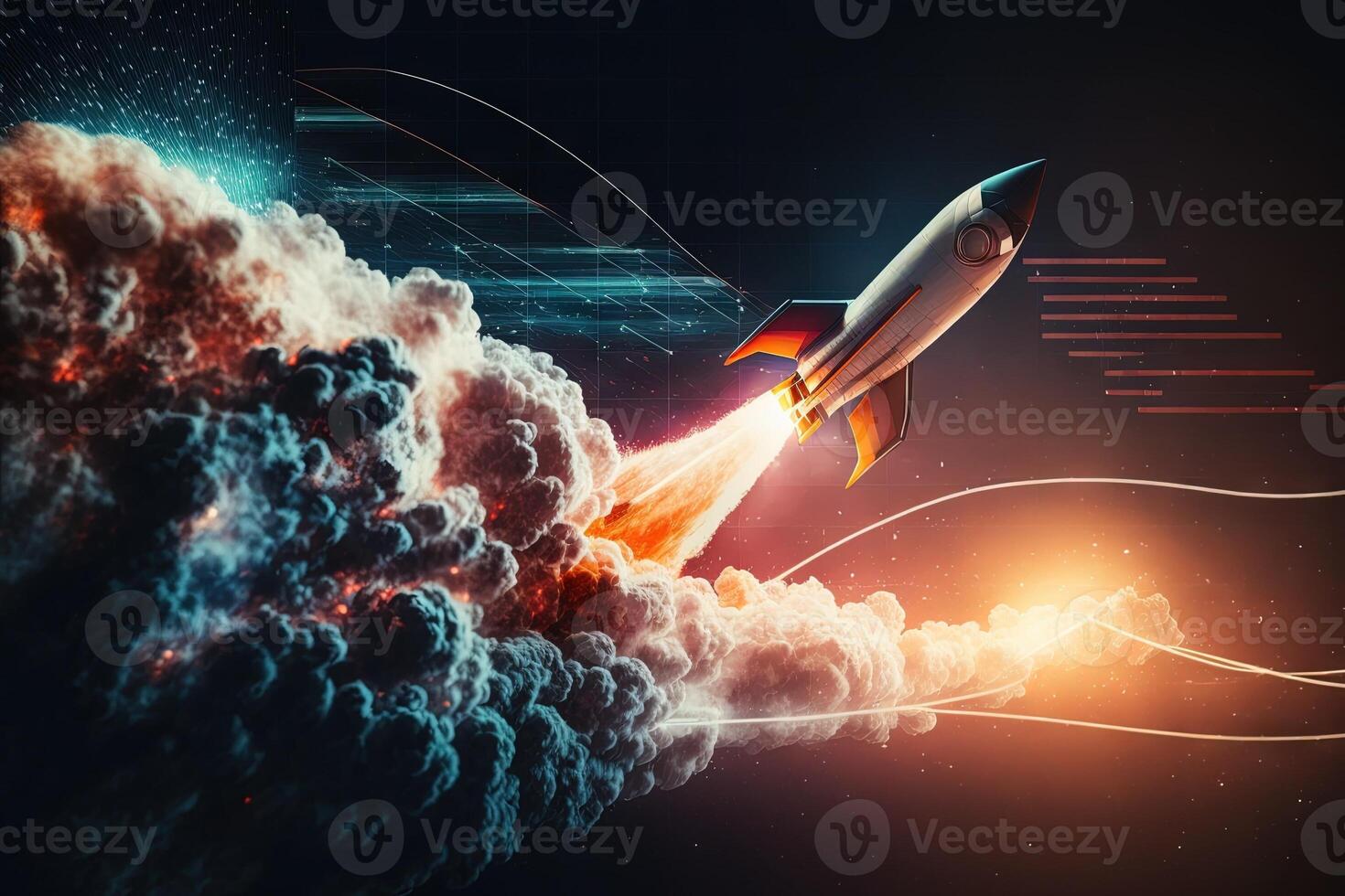 Rocket Ship In Outer Space