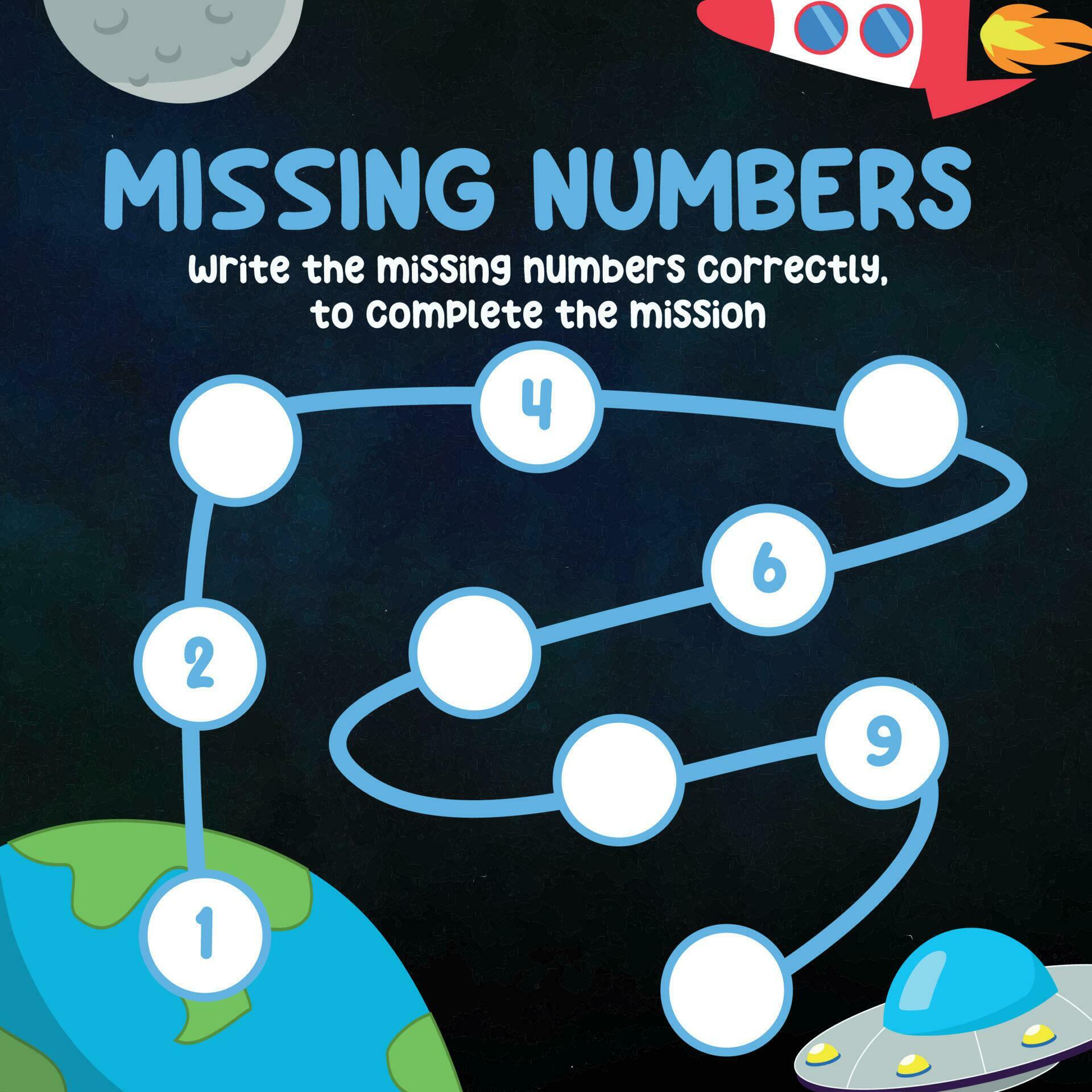 Missing Numbers Write The Answer Correctly Educational Printable Math
