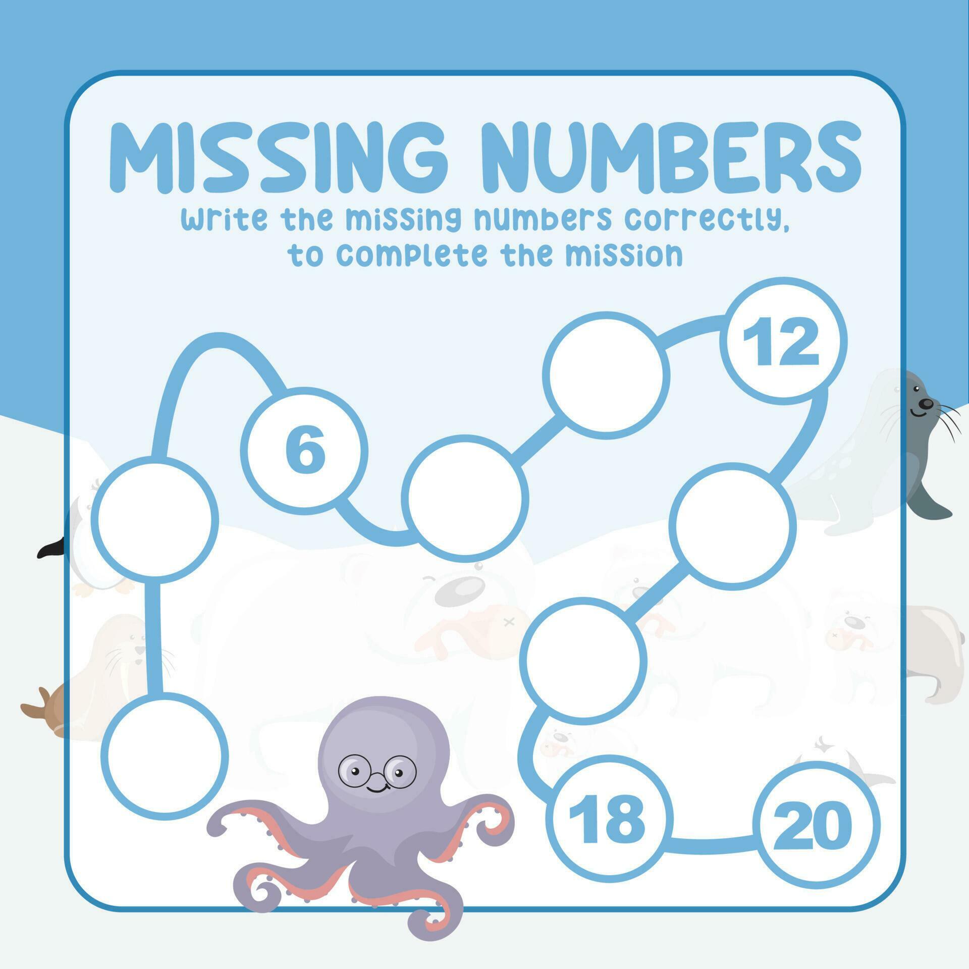 Missing Numbers Write The Answer Correctly Educational Printable Math