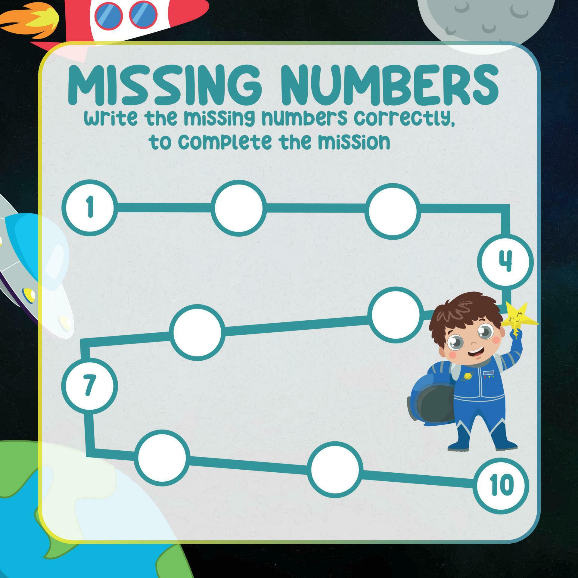 Missing Numbers Write The Answer Correctly Educational Printable Math