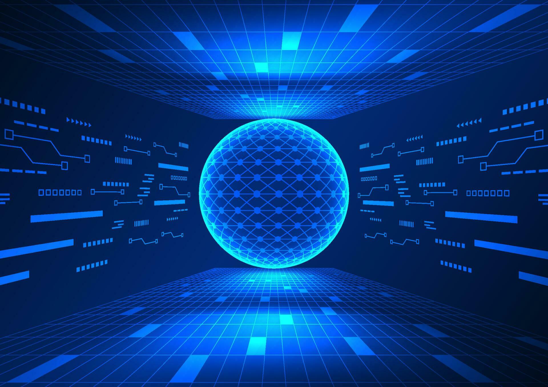 Data processor technology background with circuits It works to gather large amounts of internet ...