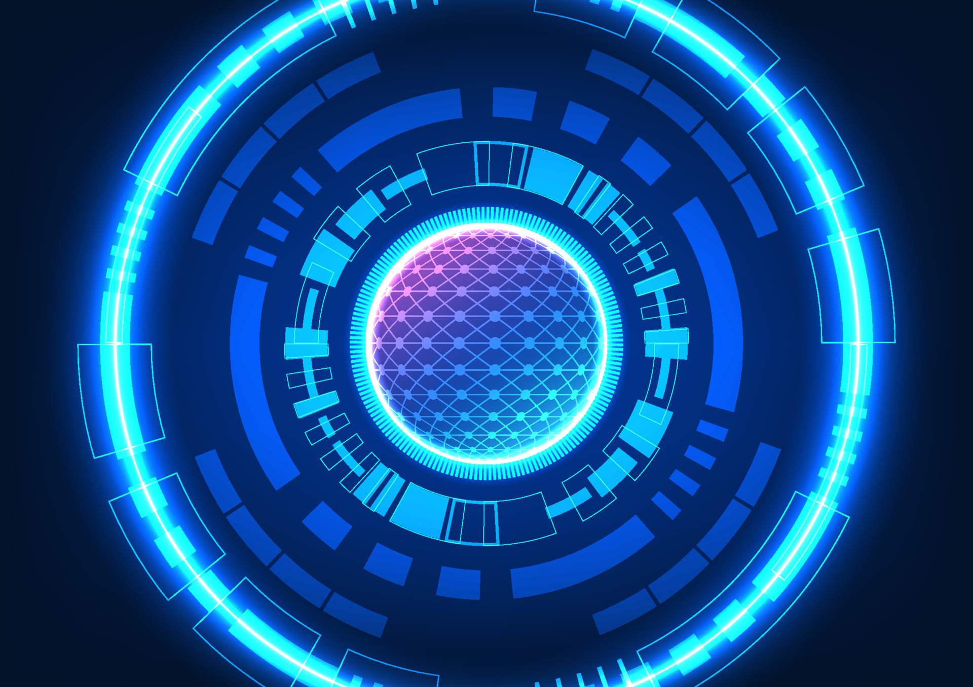 Technology circle background There is a processor circle within the ...
