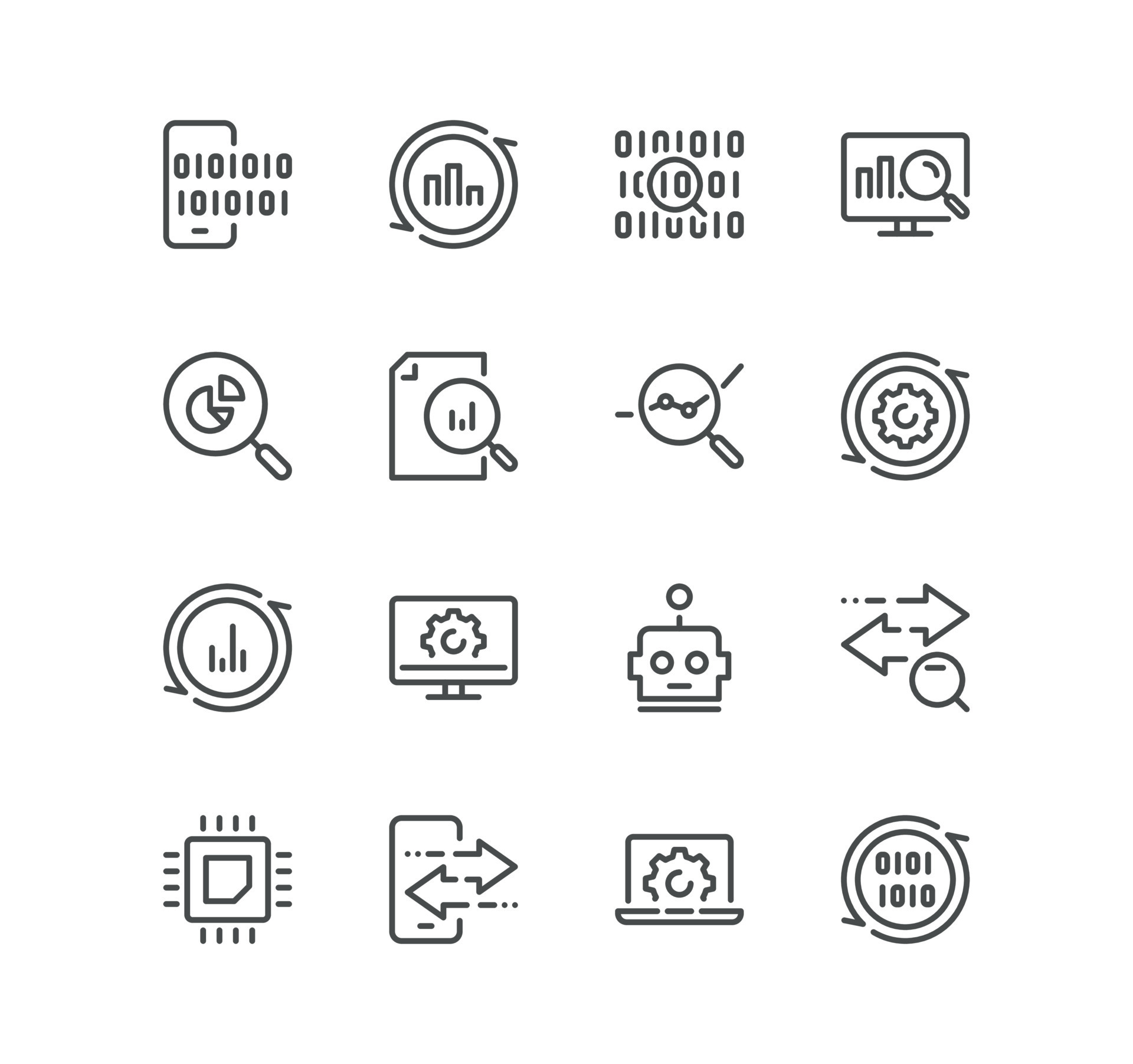 Set Of Data Analysis Related Icons Charts Graphs Traffic Analysis