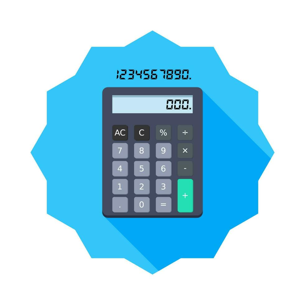 Calculator and Digital number icon vector isolated. Flat style vector ...