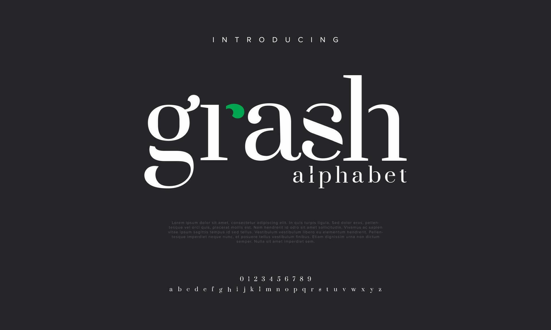 Grash abstract digital technology logo font alphabet. Minimal modern urban fonts for logo, brand ...