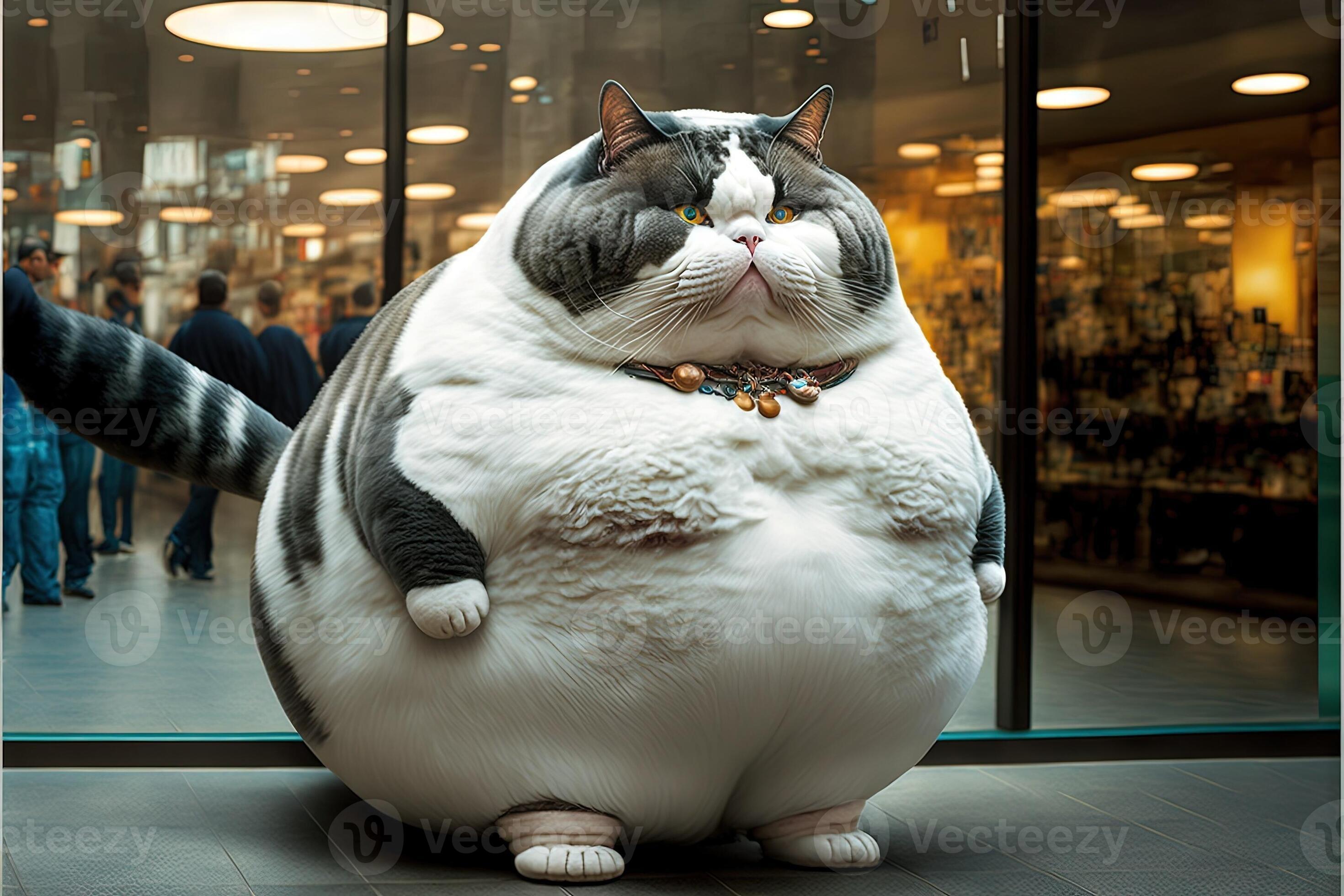 lazy ultra fat cat illustration 23927442 Stock Photo at Vecteezy