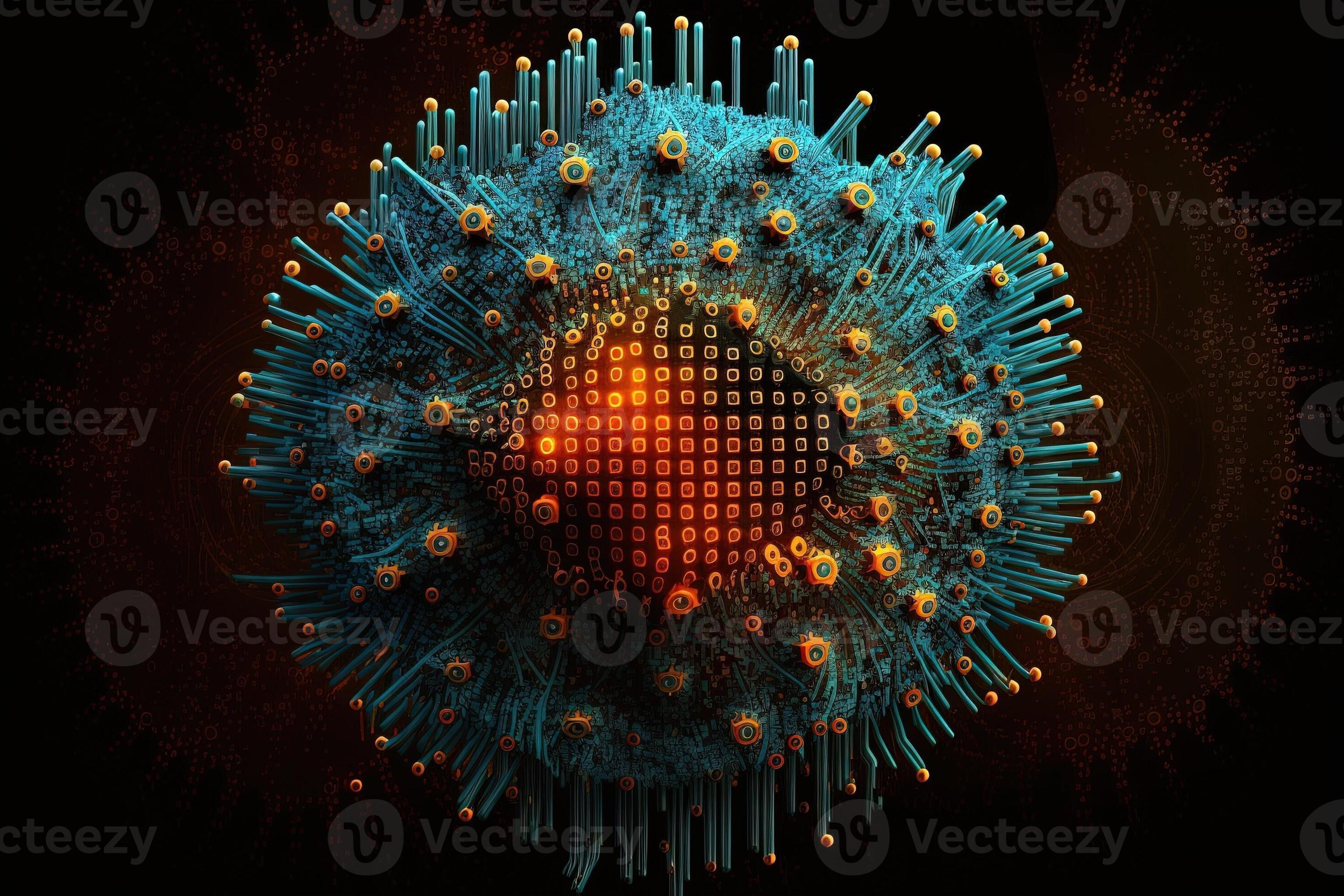 Abstract Concept Of Hacker Attack Virus Infected Software Dark Web And Cyber Security