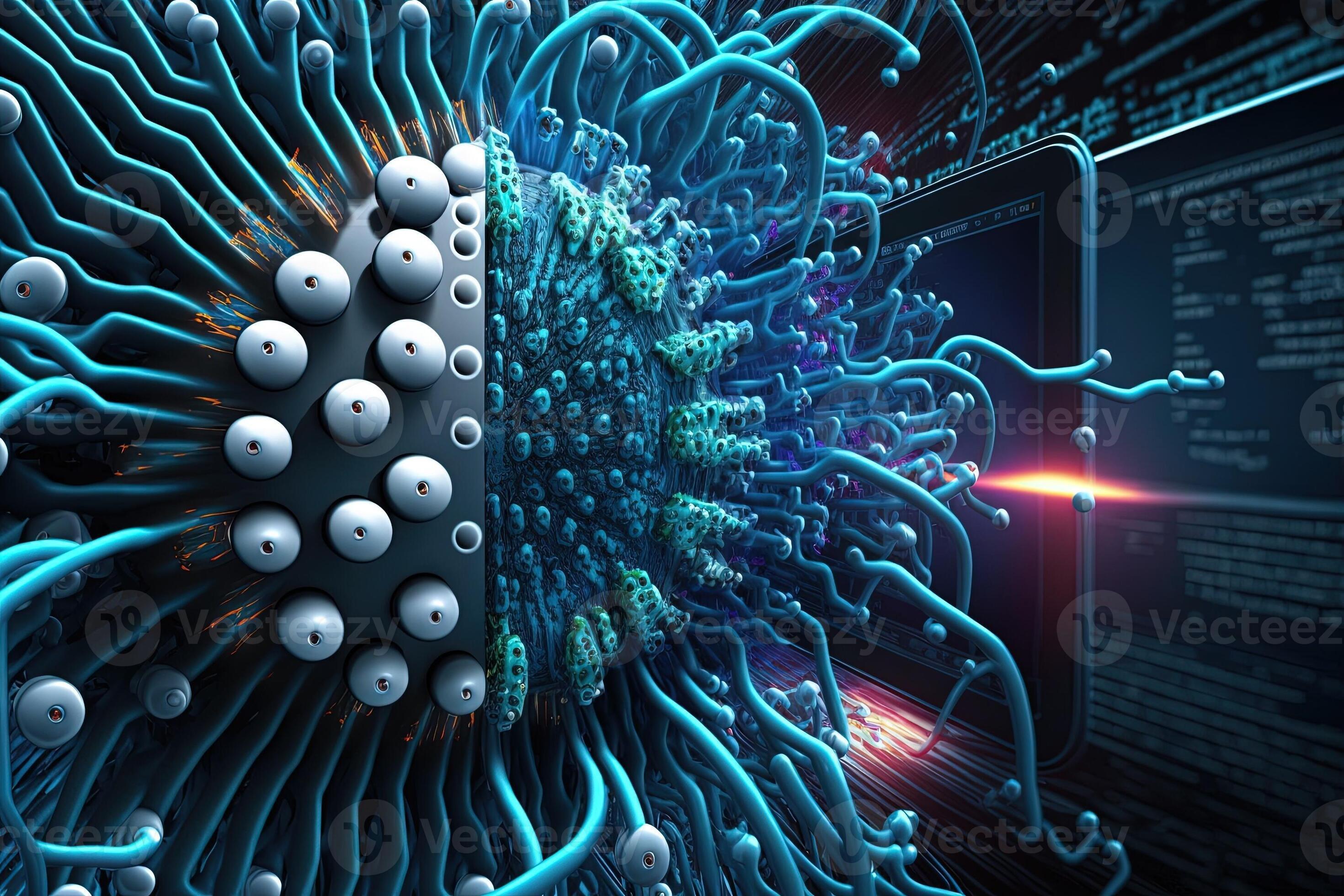 Abstract Concept Of Hacker Attack Virus Infected Software Dark Web And Cyber Security